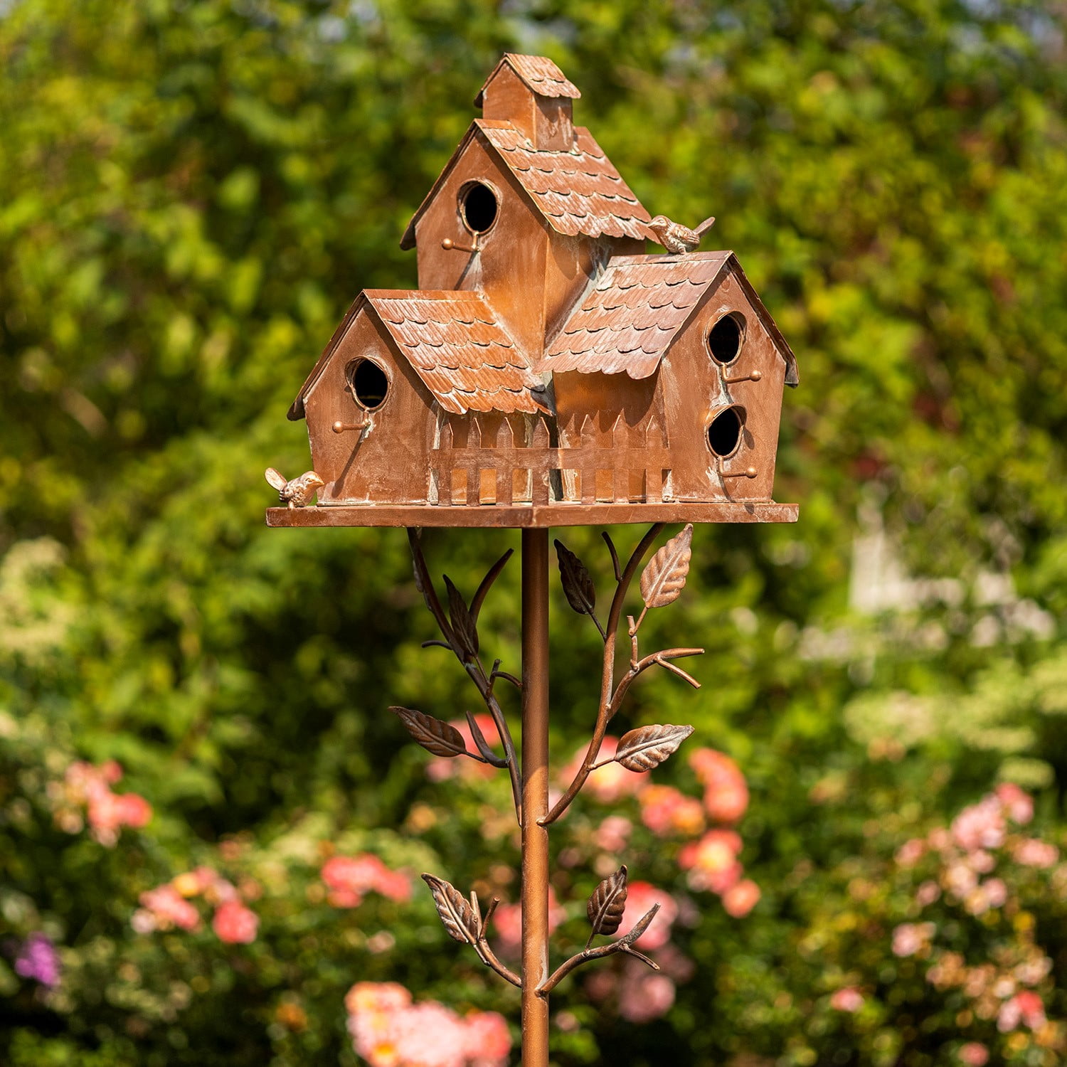 Free Shipping! Zaer Ltd. Large Copper-Colored Multi-Birdhouse Stakes ...