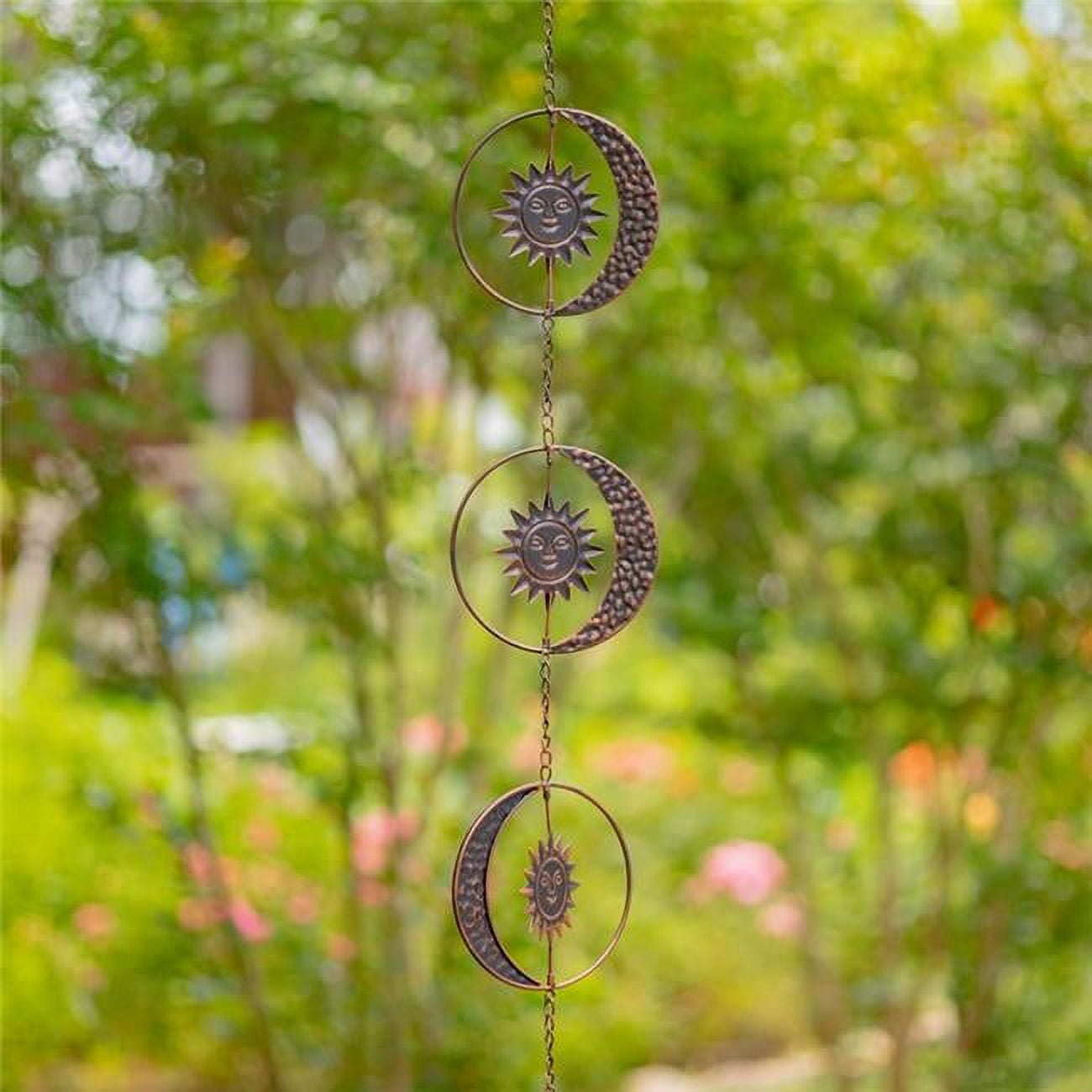 Zaer ZR215352 76 in. Long Rain Chain with Crescent Moon & Sun, Antique ...