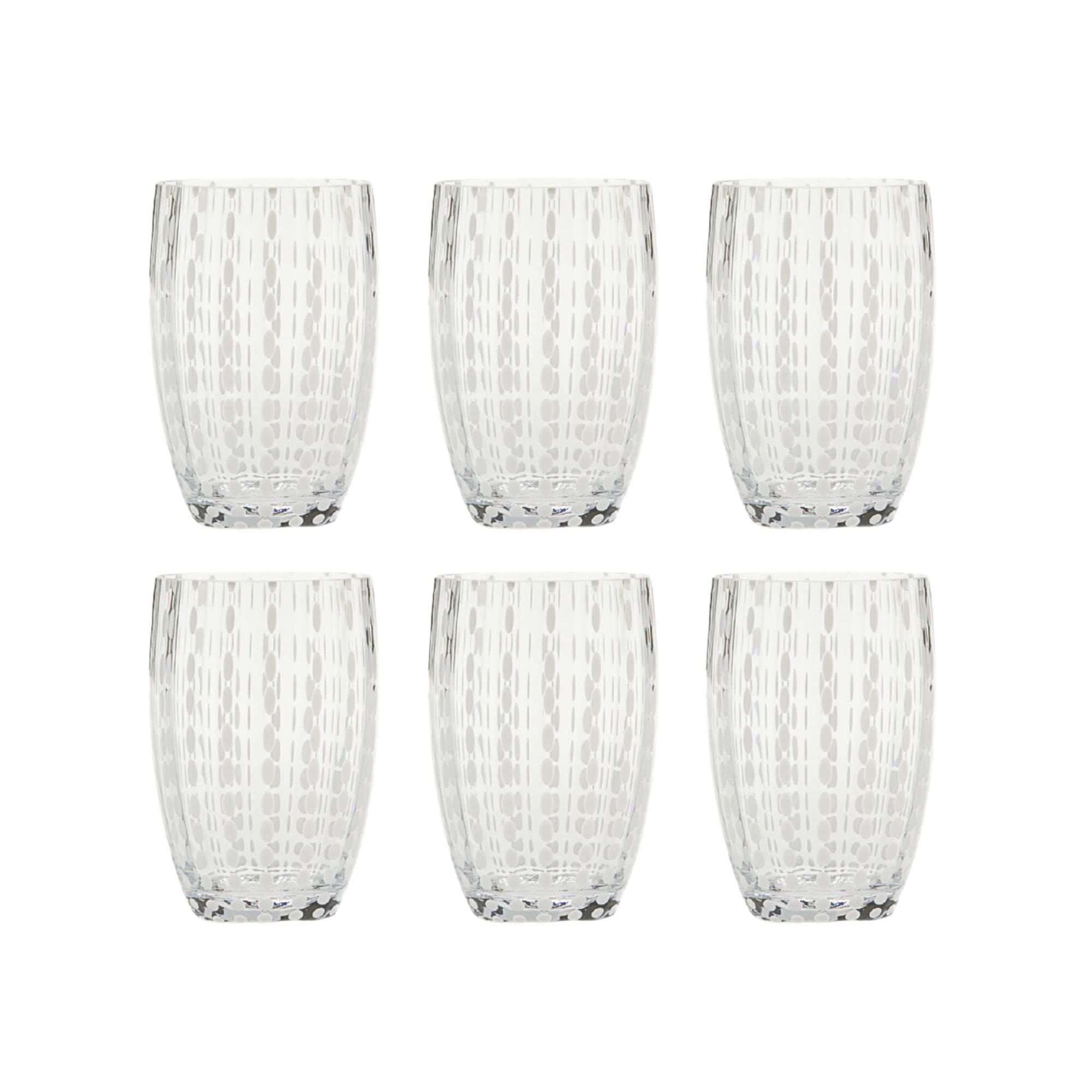 Zafferano Perle Glass Beverage Glasses Set-6 Clear - Walmart.com