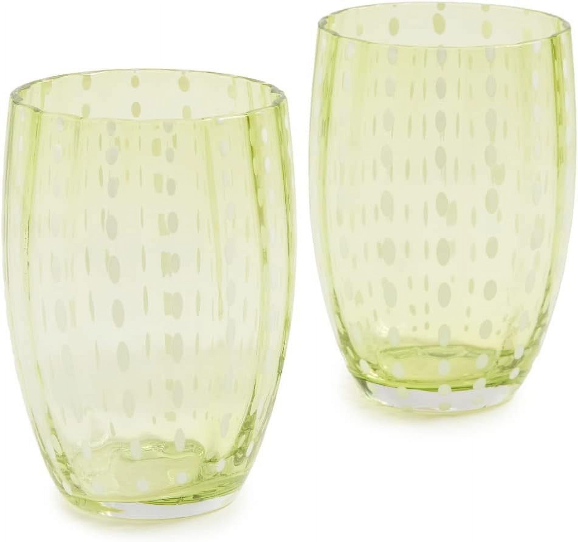 Zafferano Perle Glass Tumblers Set 2 Pieces Apple Green - Walmart.com