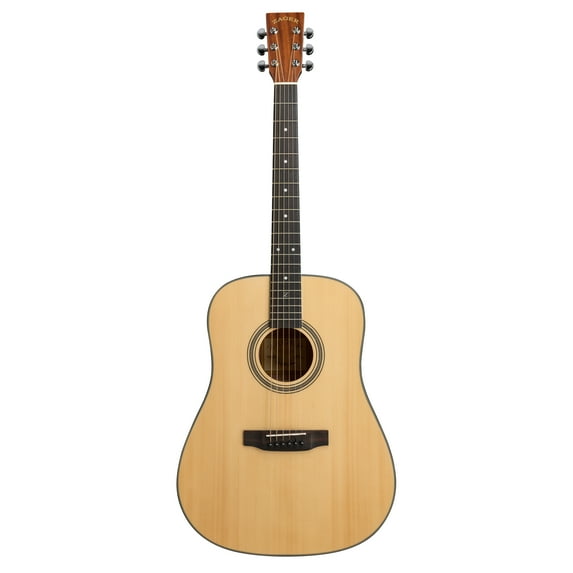 Zager Full Size ZAD50 Solid Spruce/Mahogany Acoustic Guitar - Natural Finish - Walmart.com