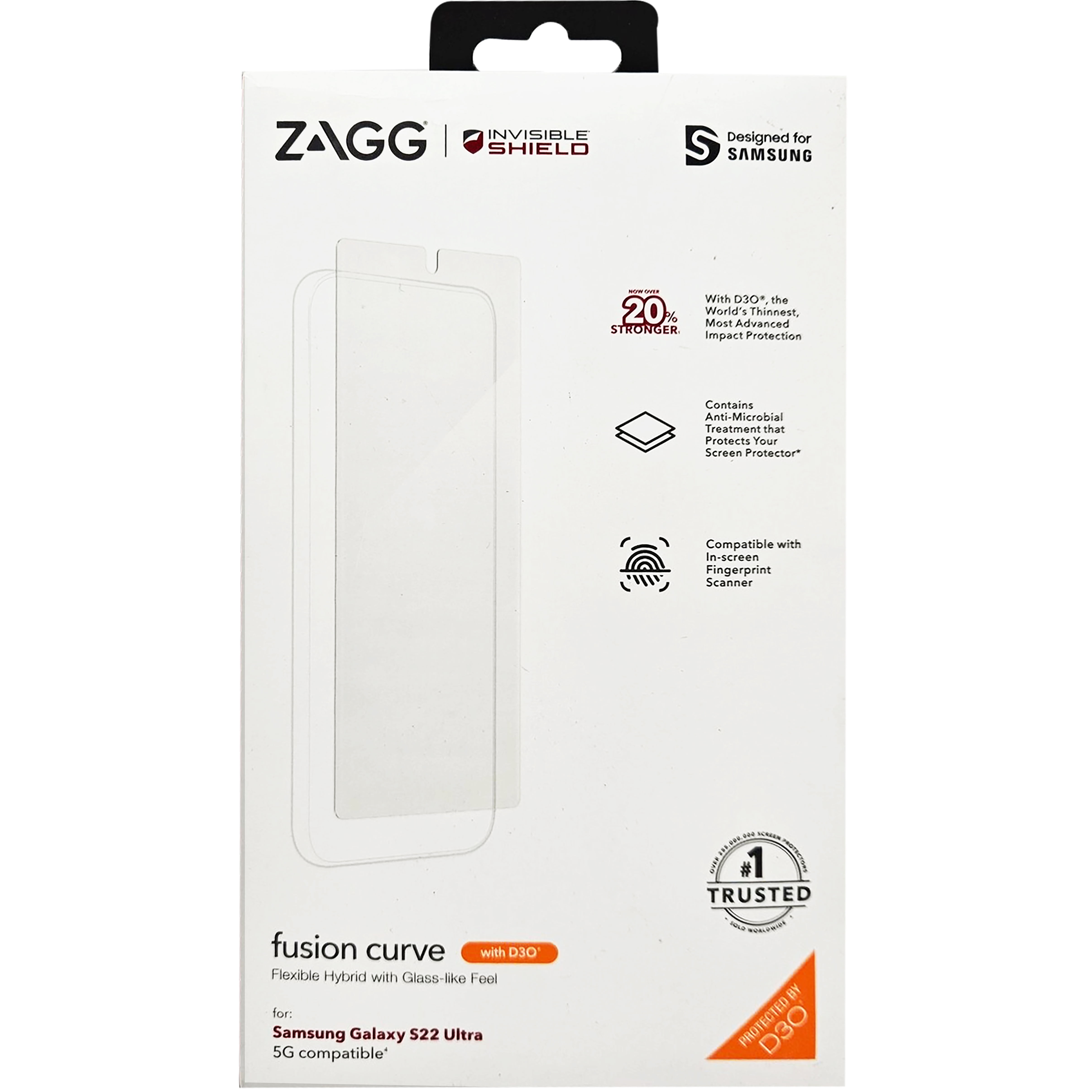 ZAGG Fusion Curve D3O Screen Protector, Biometric Technology, Curved ...