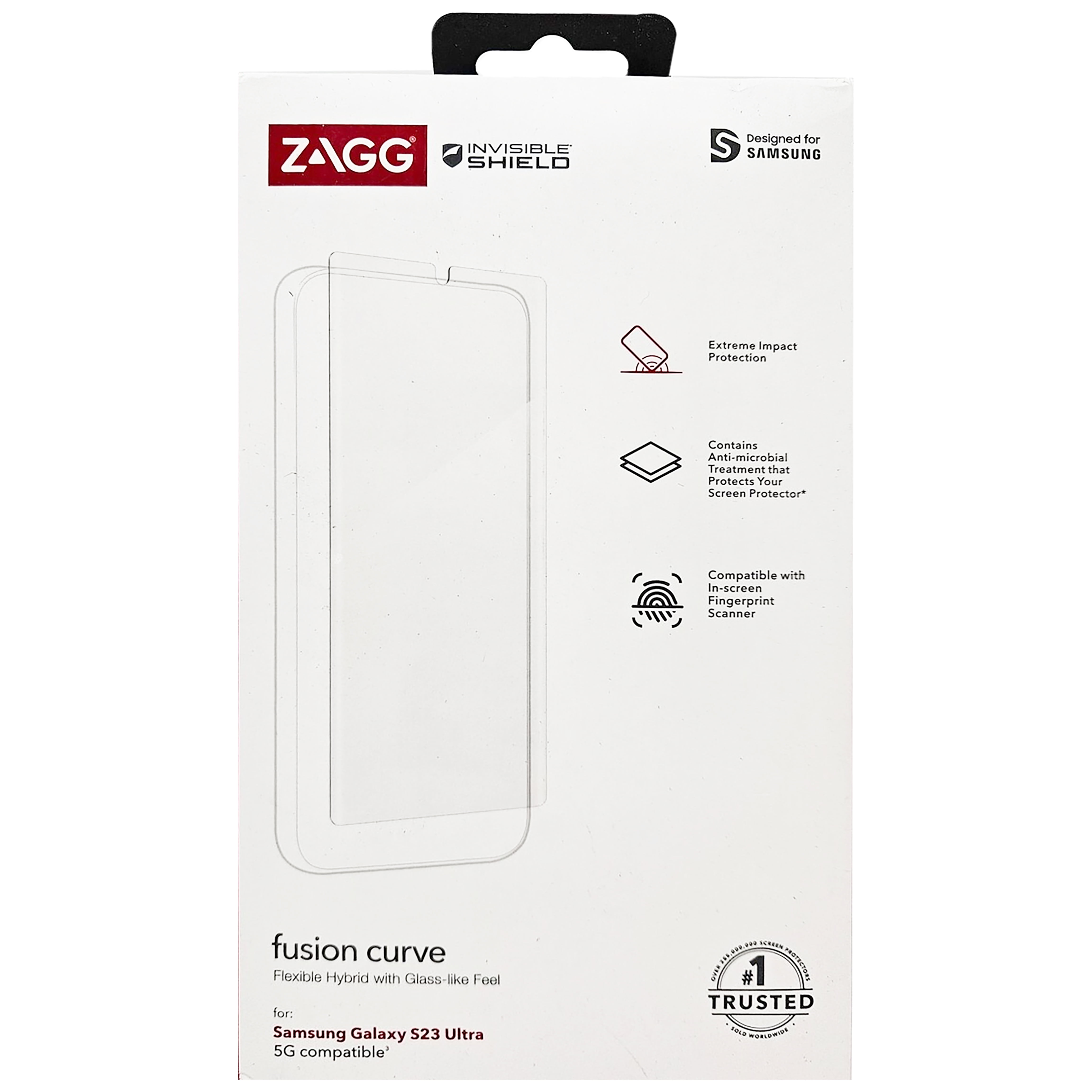 ZAGG InvisibleShield Fusion Curve Screen Protector, Flexible Polymer ...