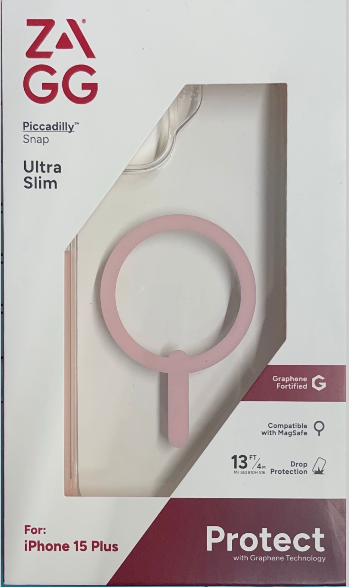 Zagg Piccadilly Snap Case for iPhone 15 Plus - Clear with Pink ...