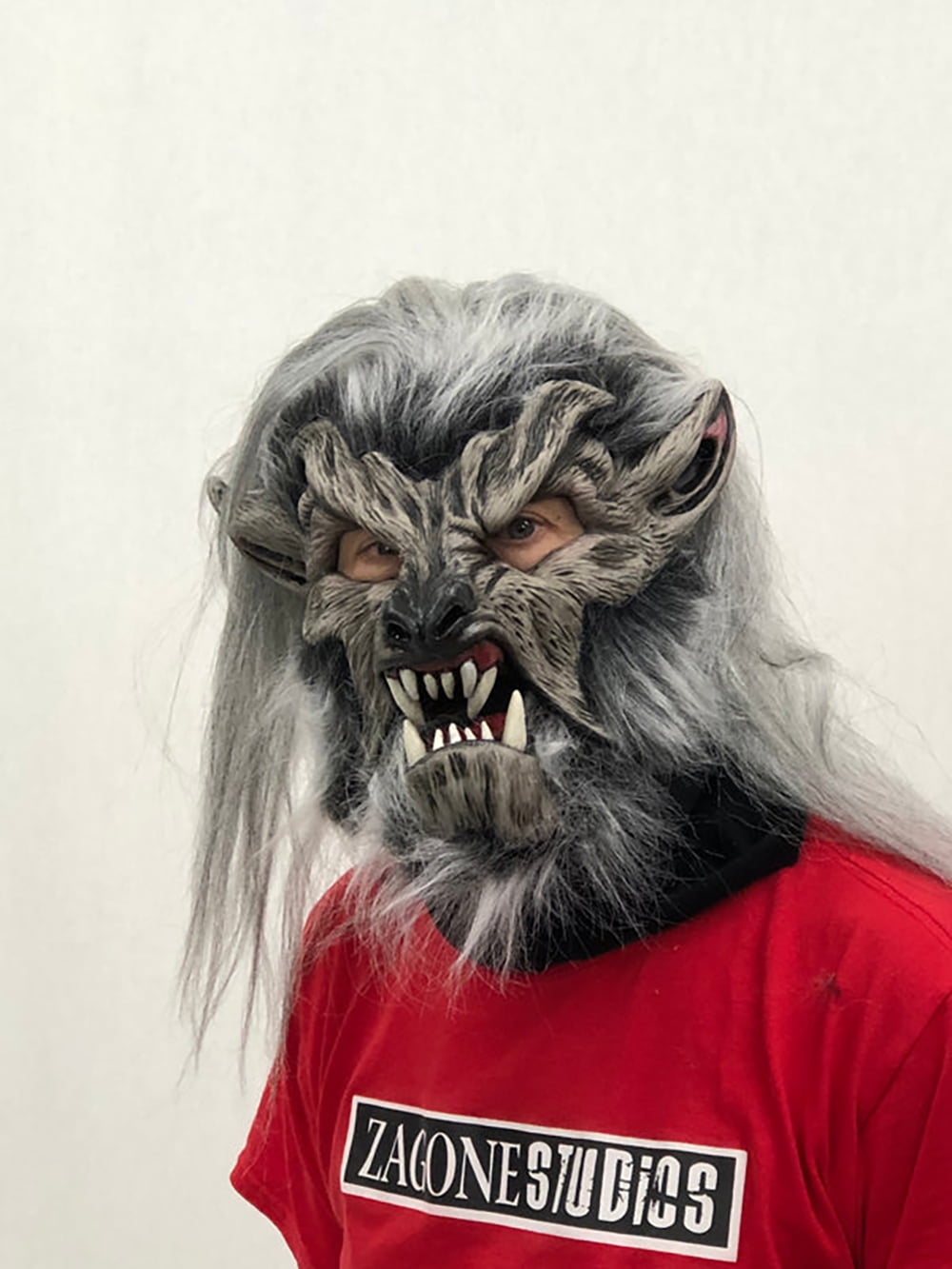 Zagone Night Crawler Werewolf Full Head Mask, Grey Black, One Size ...