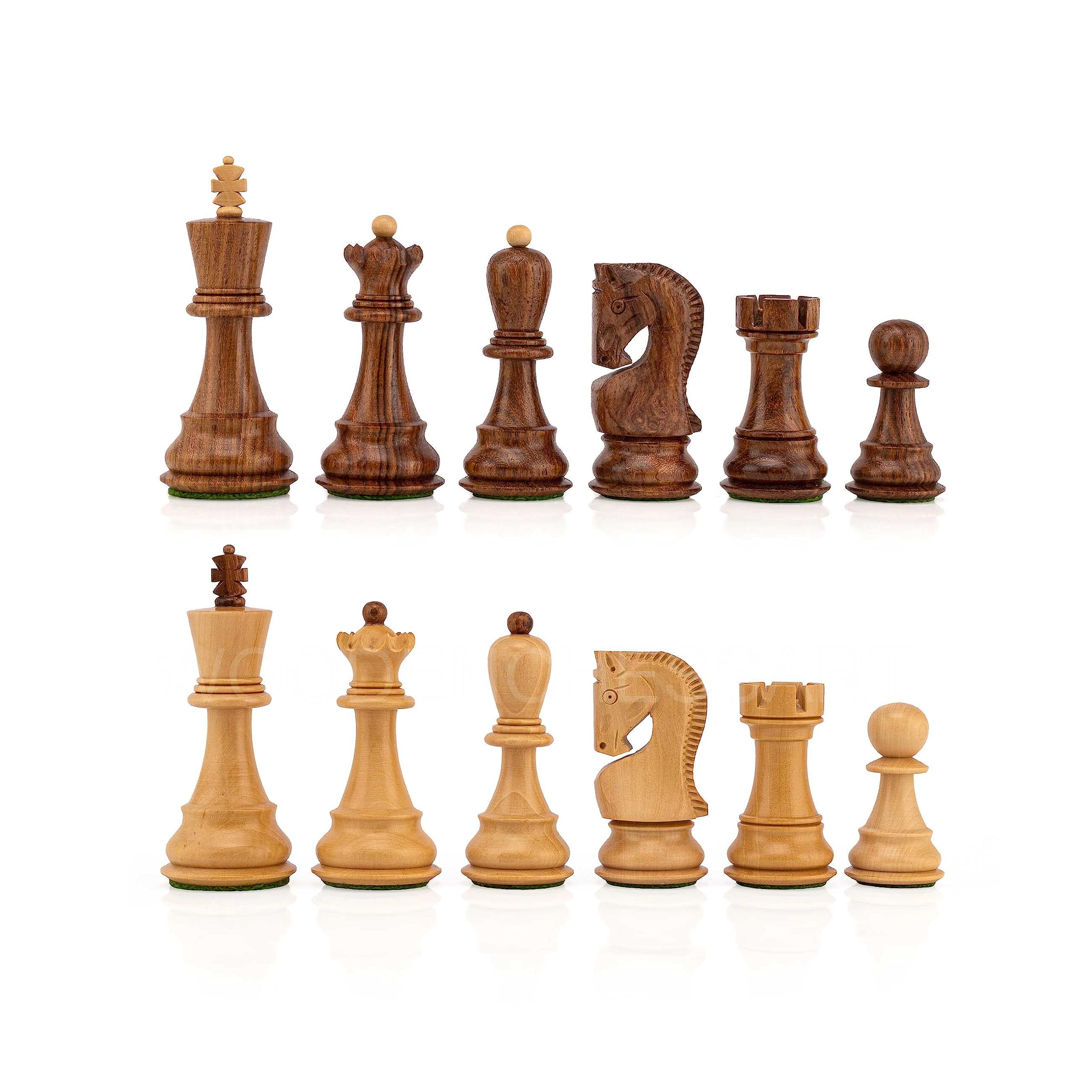 Zagreb 1959 Chess Pieces EC36 Only - Double Weighted (Golden Rosewood ...