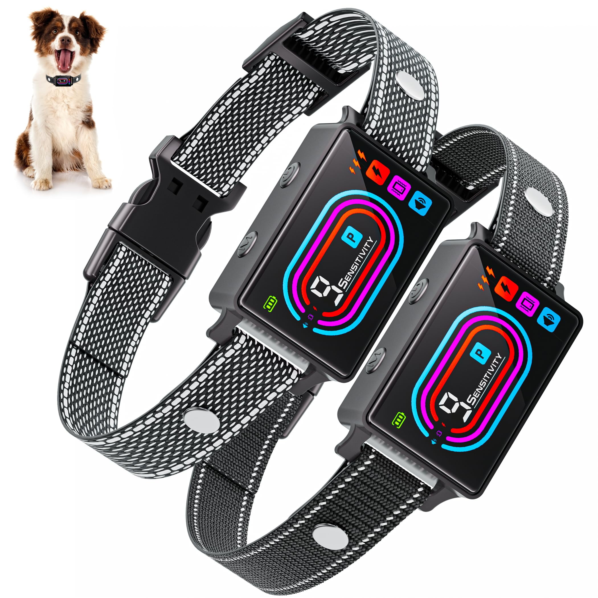 Zaguren Dog Collar 2 Pack, AIS1 2025 Smart Collar for Dogs Large Medium ...
