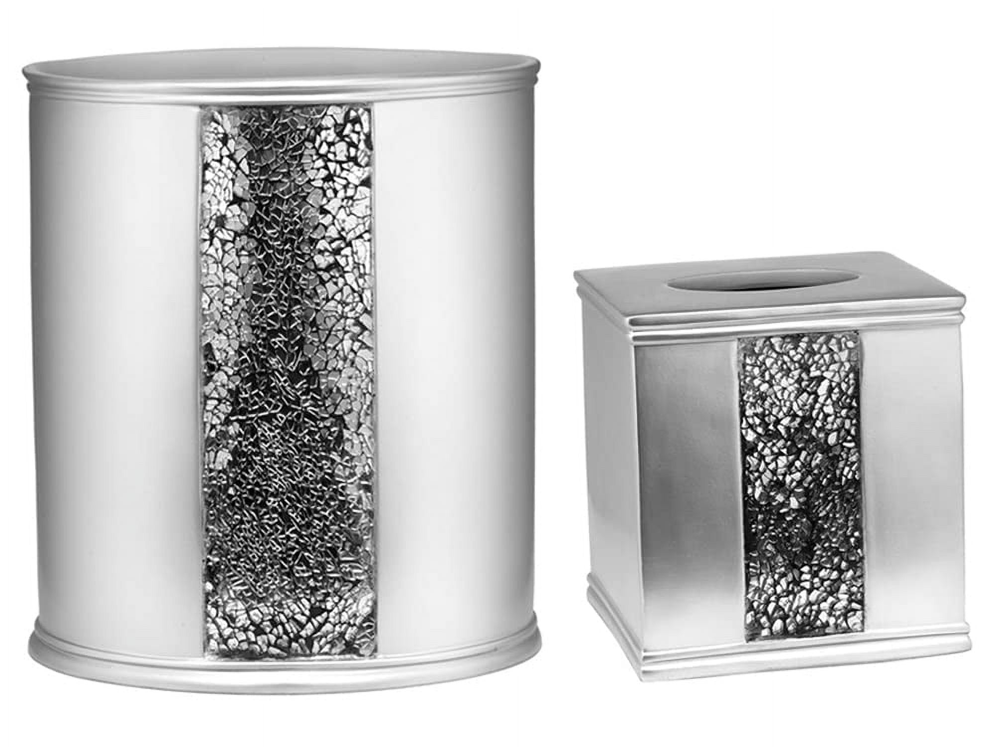 Free Shipping! Zahari Home 2pc Sinatra Silver Modern Bath Accessories ...