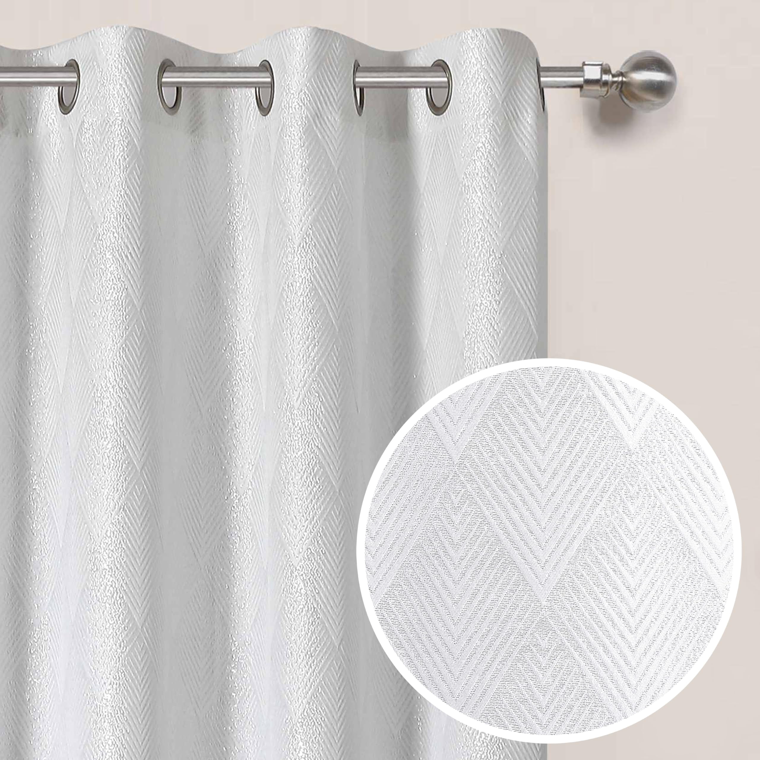 Zahari Home Aztek Jaquard Pattern Polyester Top Grommet Room Darkening ...
