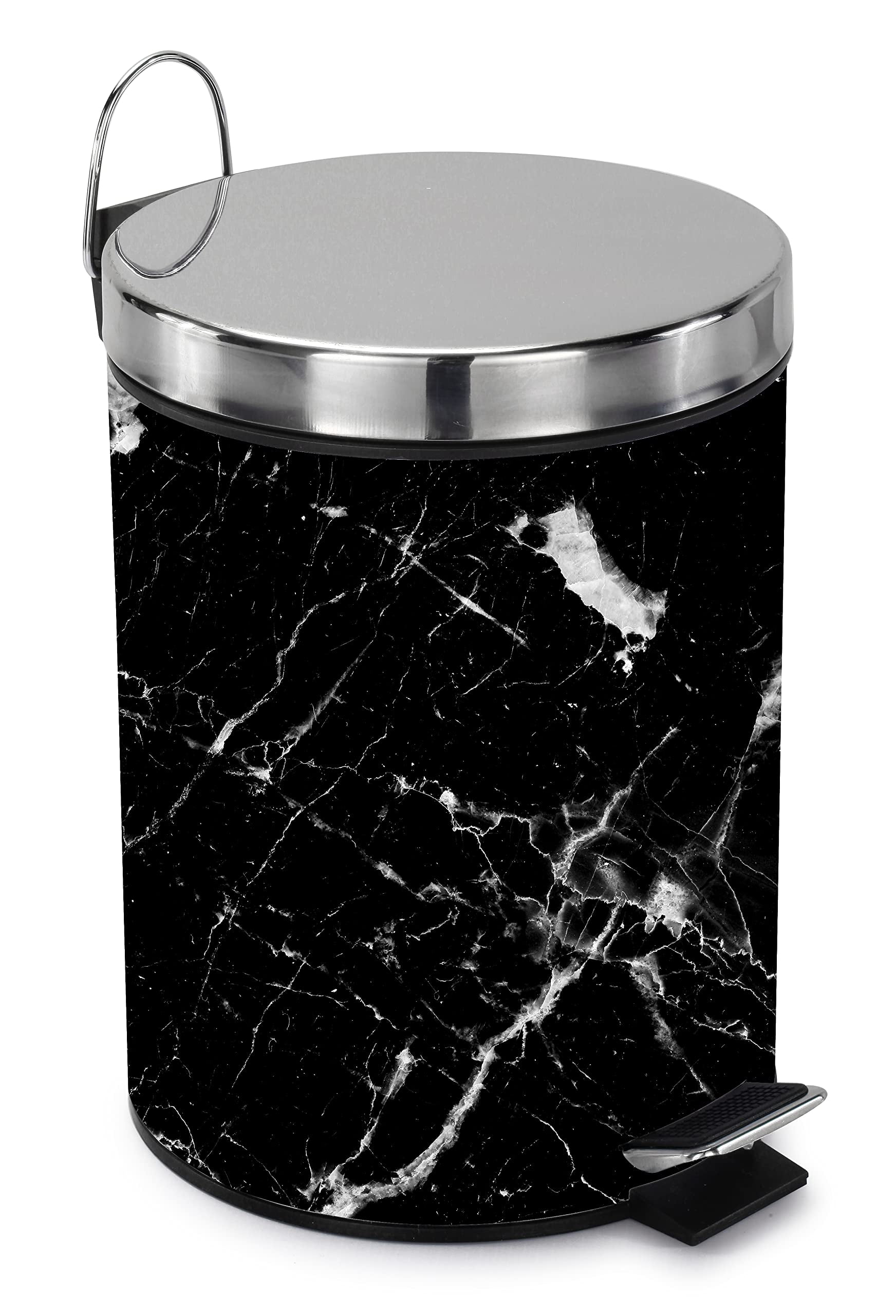 Zahari Home Marble Metal Step Can 5 Liters/ 1.3 Gallon Soft Close ...