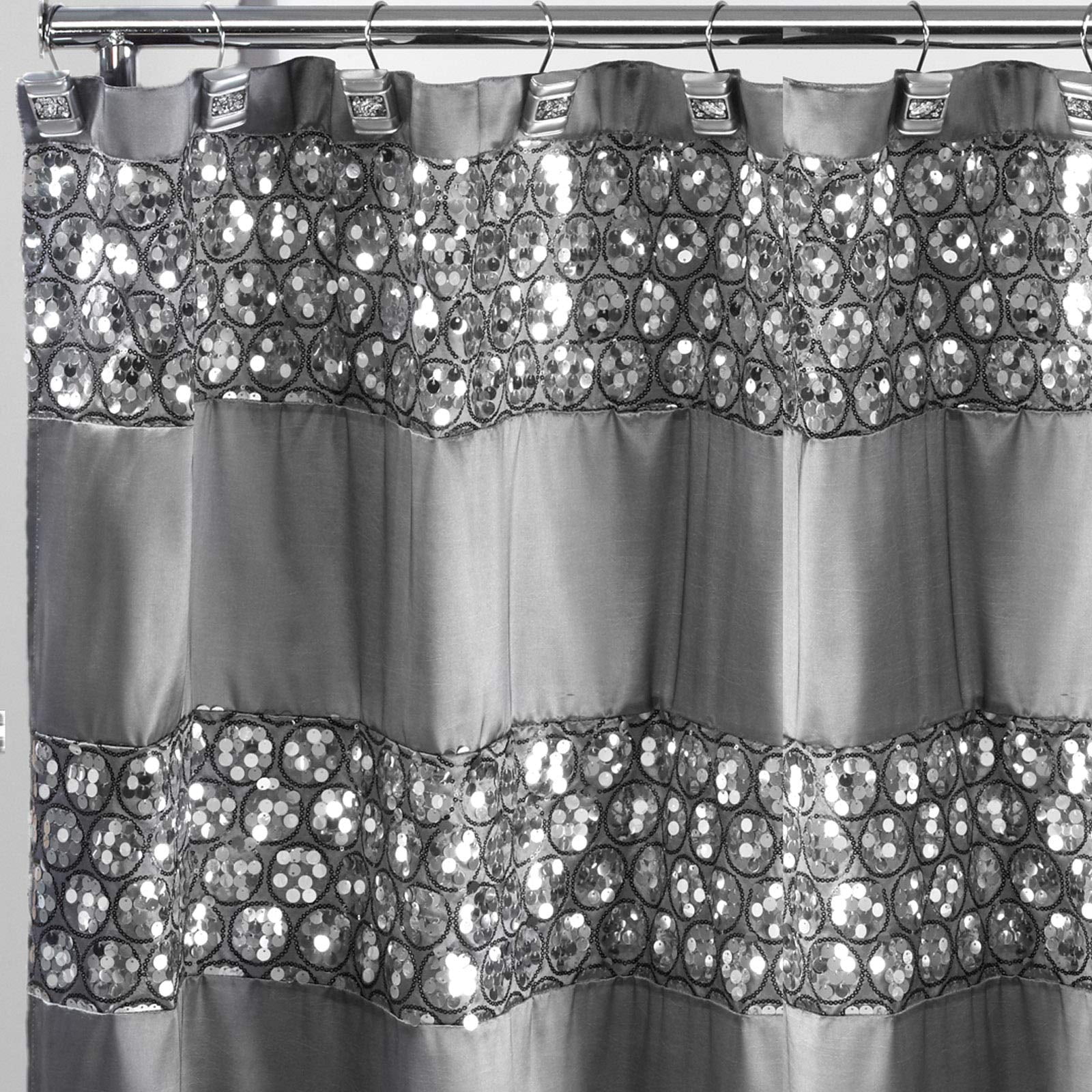 Zahari Home Sinatra Bathroom Shower Curtain Glamorous Bling Fabric ...