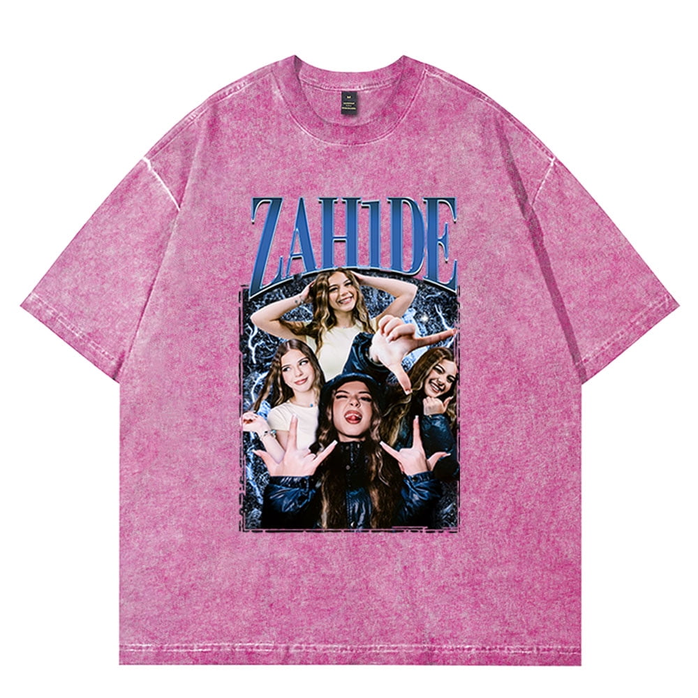 Zahide Rapper Vintage 90's Wash T-Shirts Summer Unisex Streetwear Top ...