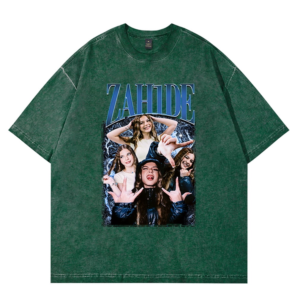 Zahide Rapper Vintage 90's Wash T-Shirts Summer Unisex Streetwear Top Cotton Short Sleeve Tee ...