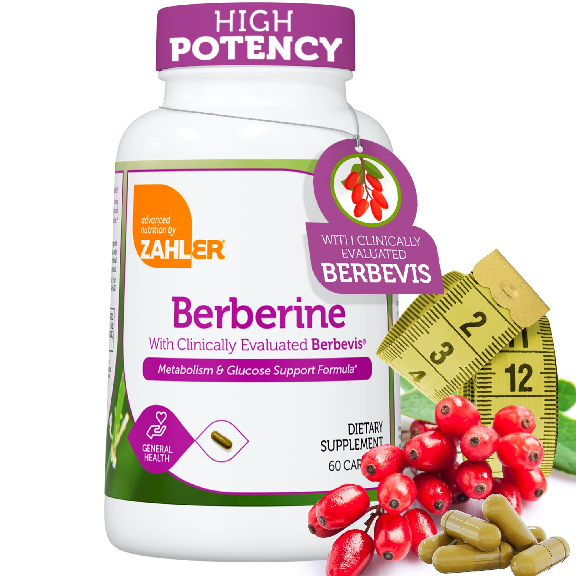 Zahler Berberine Supplement 1000mg, Berbevis Complex, Supports Glucose ...