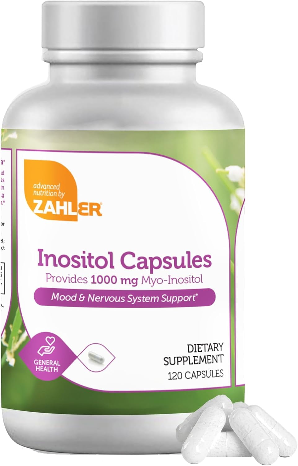 Zahler Inositol Supplement, 1,000 mg, 120 Capsules, Hormone and Ovarian ...