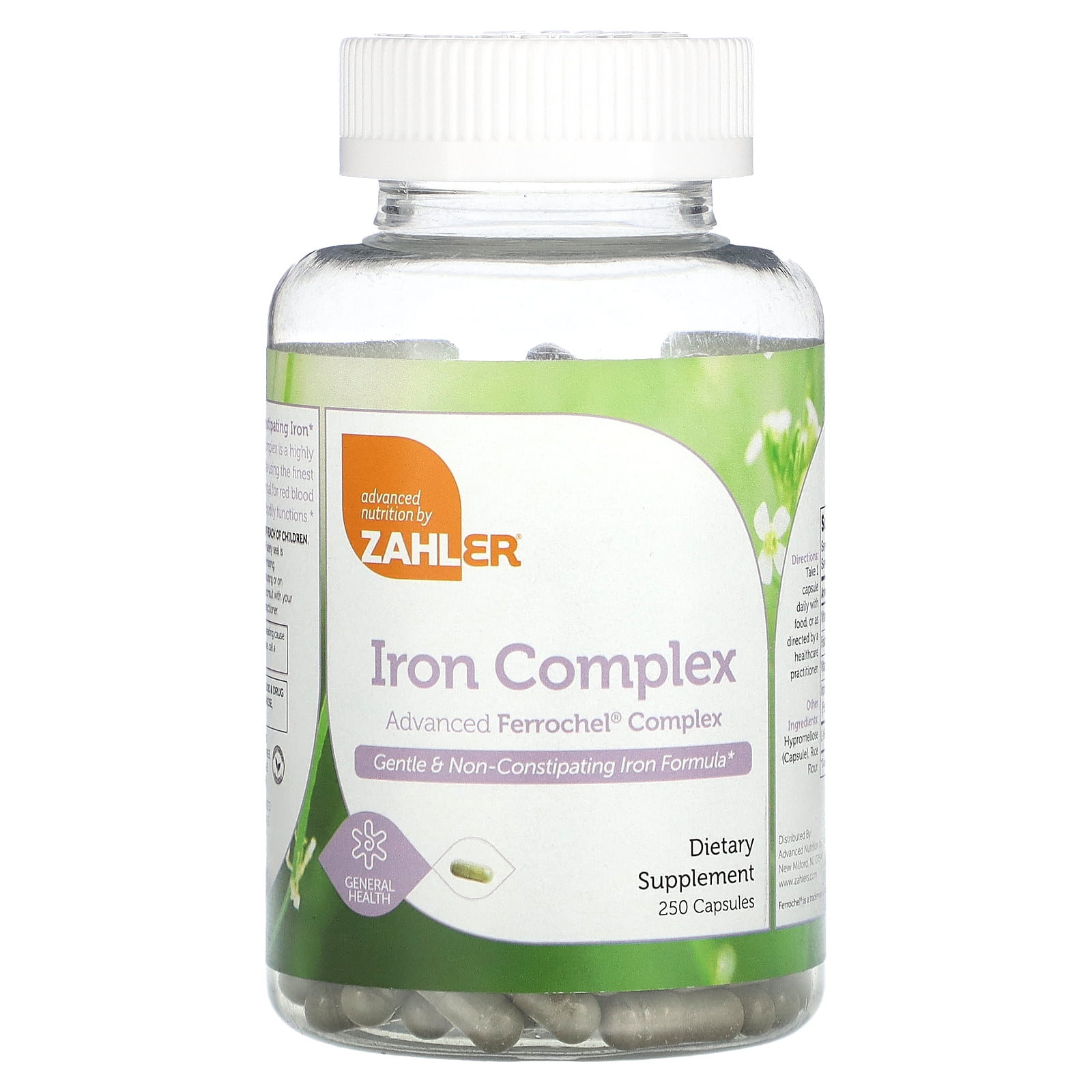 Zahler Iron Complex, Gentle & Non-Constipating Iron Formula, 250 ...