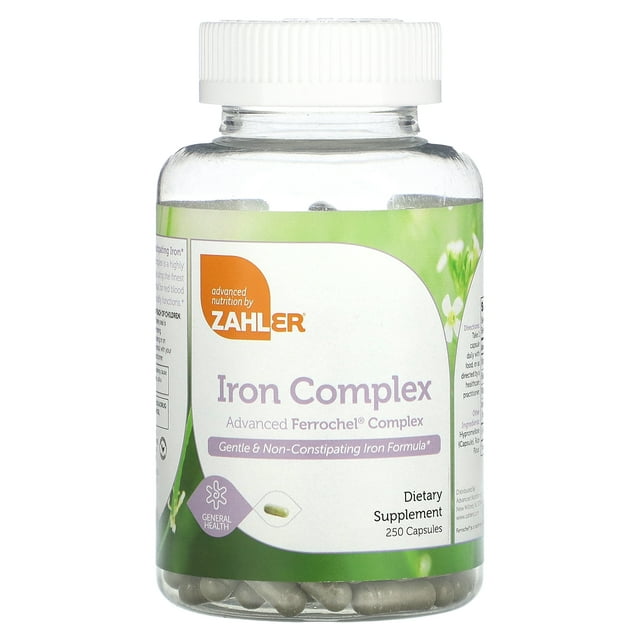 Zahler Iron Complex, Gentle & Non-Constipating Iron Formula, 250 ...