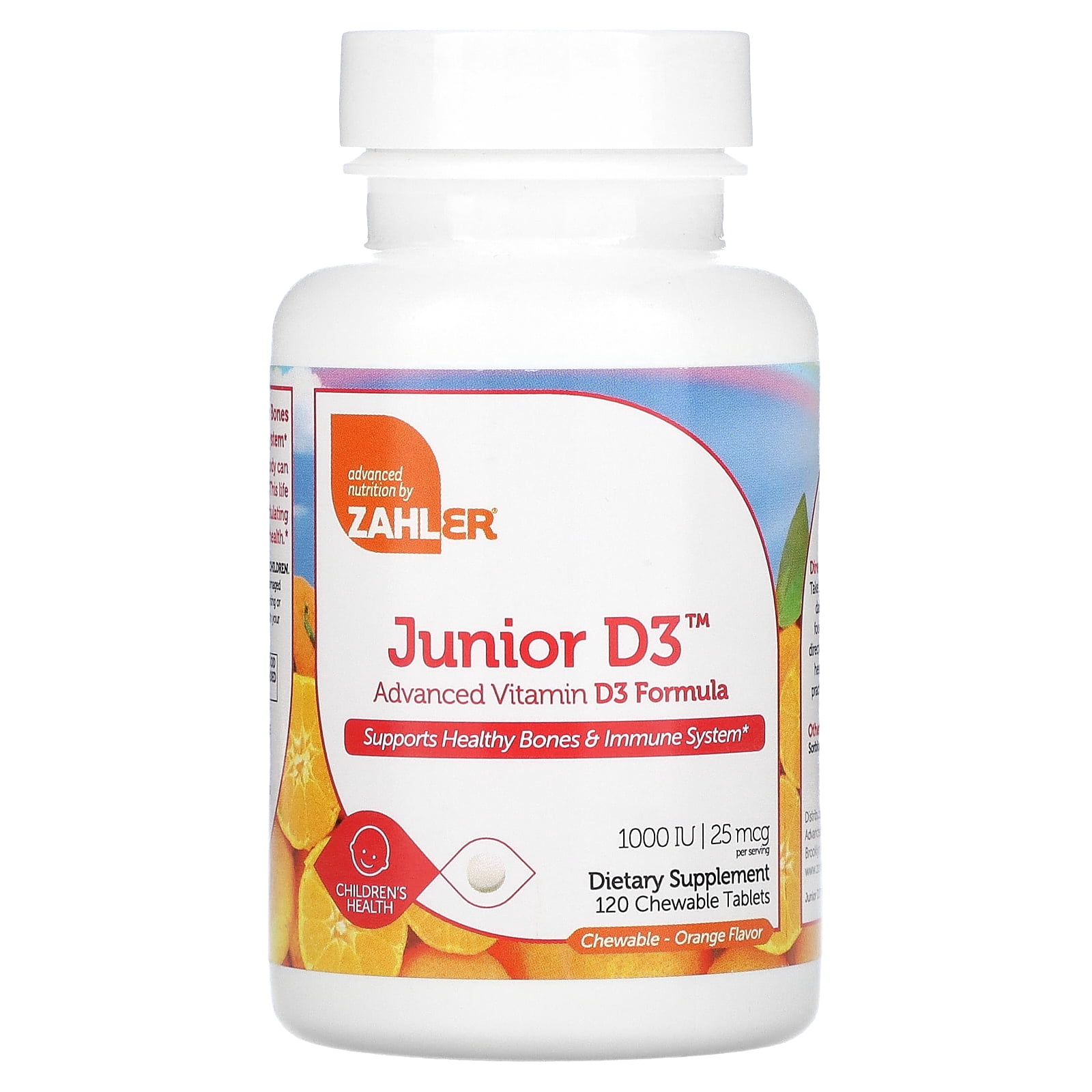 Zahler Junior D3, 1000IU Chewable Vitamin D for Kids, Supports Bone ...