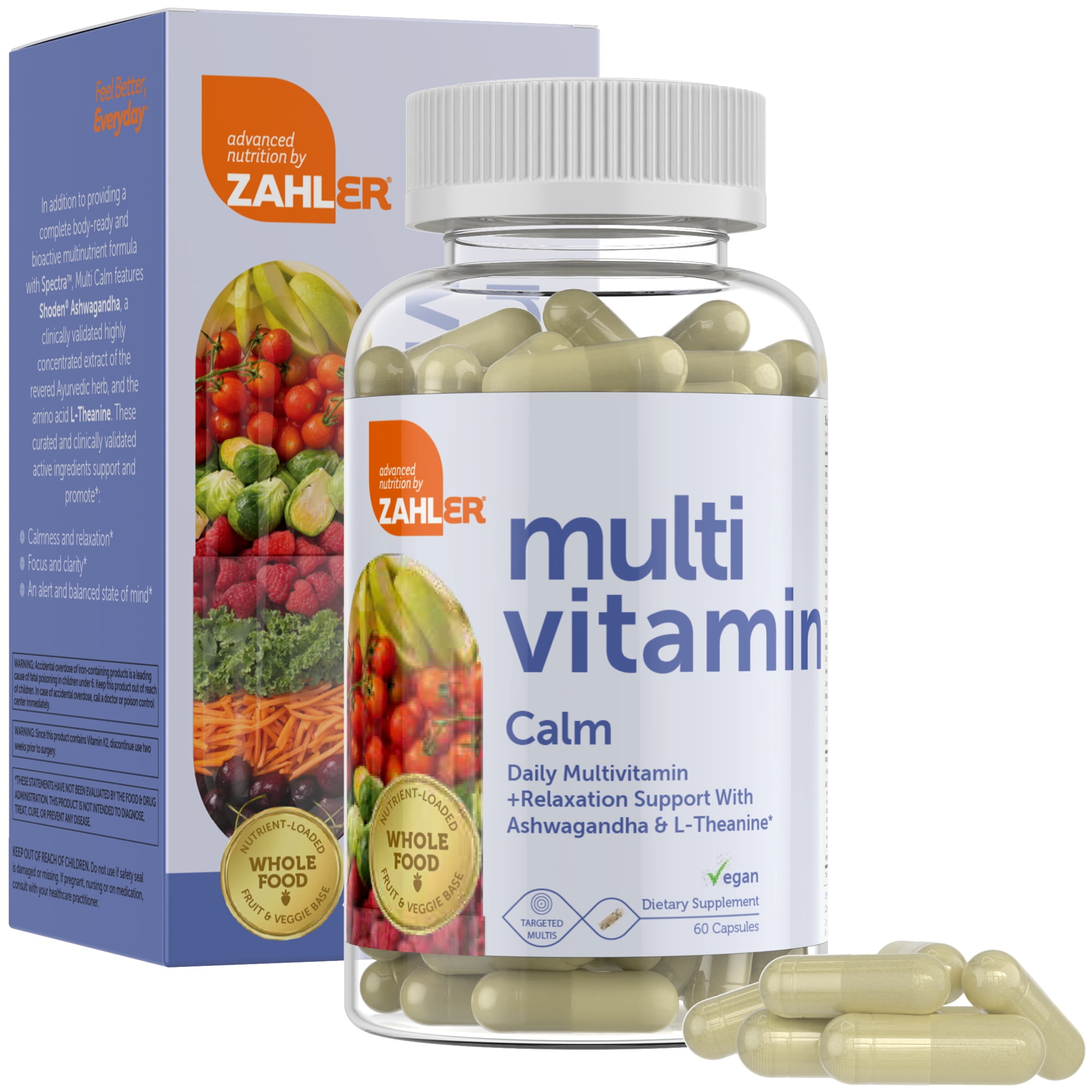 Zahler Multivitamin Calm, Relaxation Support, 60 Capsules - Walmart.com