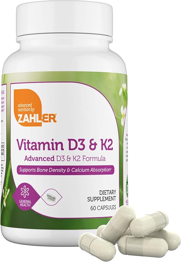 Zahler Vitamin D3 5000 IU K2 - Advanced Vitamin D3 K2 Formula - Bone Density & Calcium ...