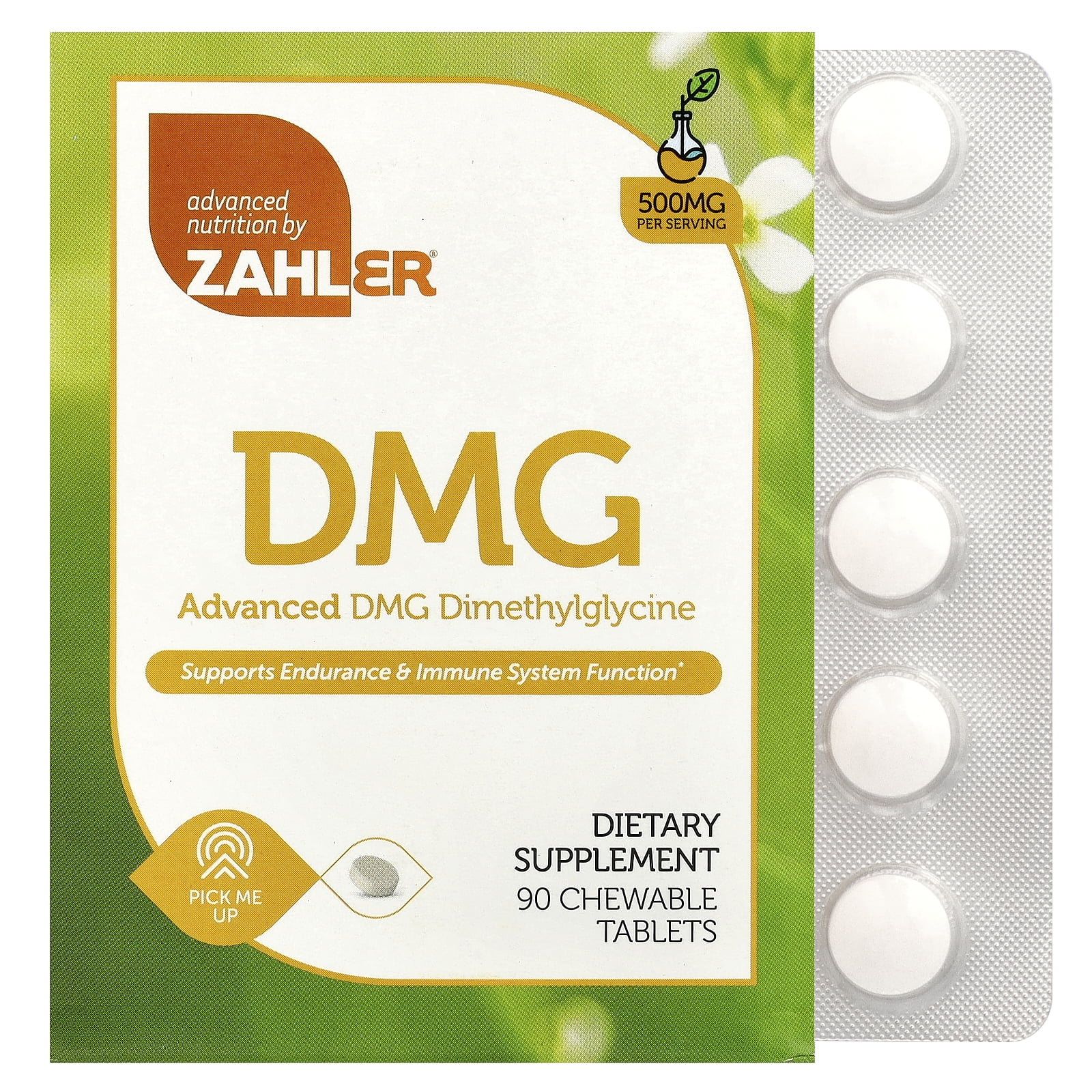 Zahlers Kosher Advanced DMG 500 Mg Cherry Flavor - 90 Chewable Tablets ...