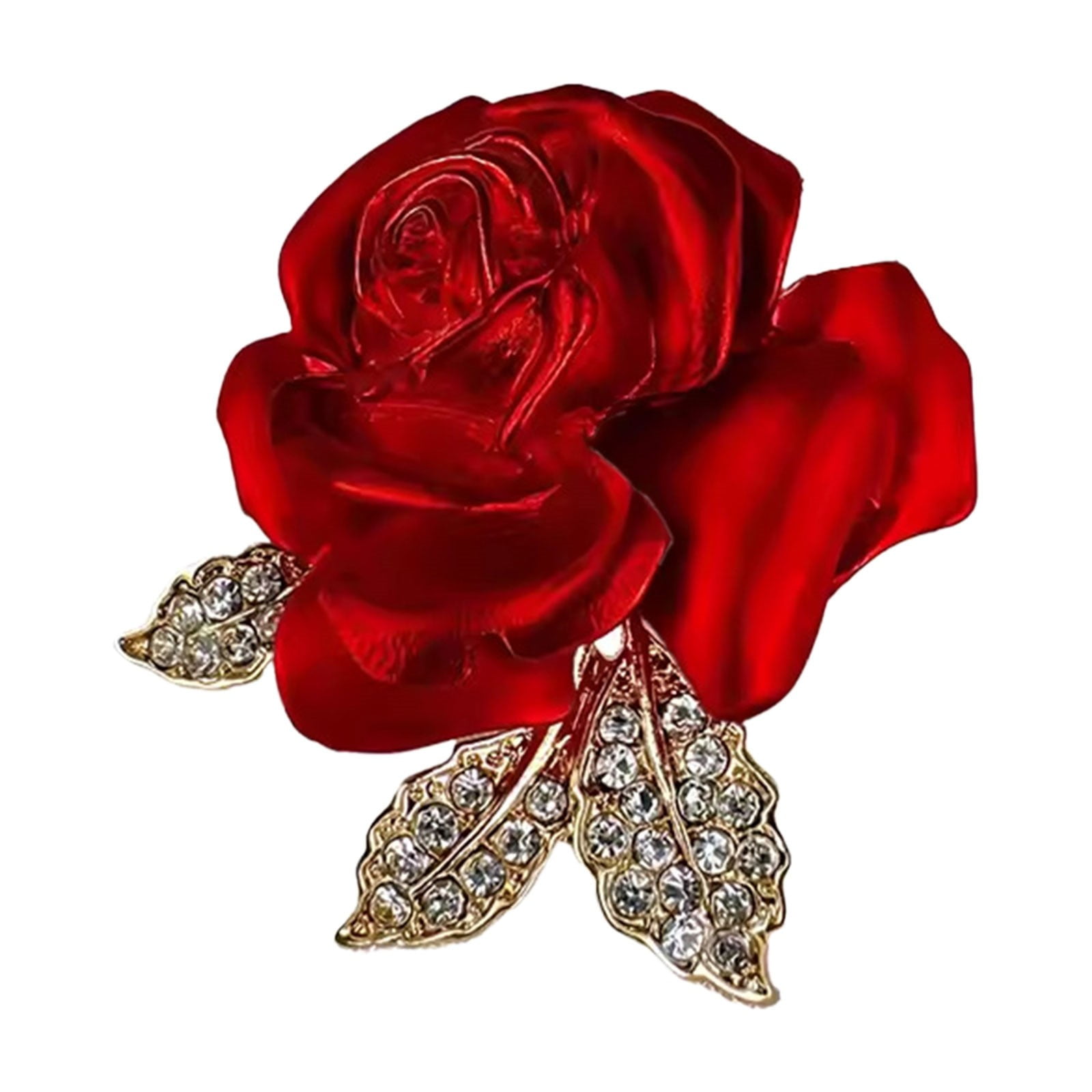 Zainafacai Elegant Red Rose Flower Brooch Pin Exquisite Floral Lapel ...