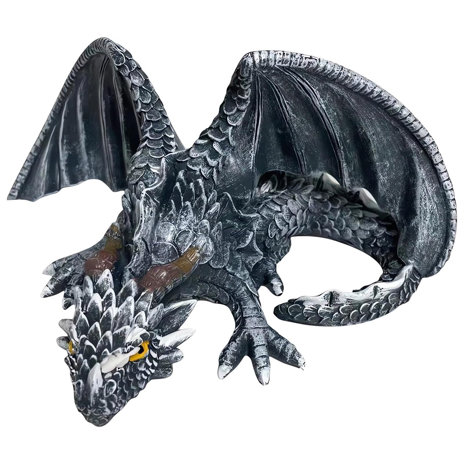Zainafacai Grey Christmas Decorations Quatting Dragon Sculpture Dragon ...