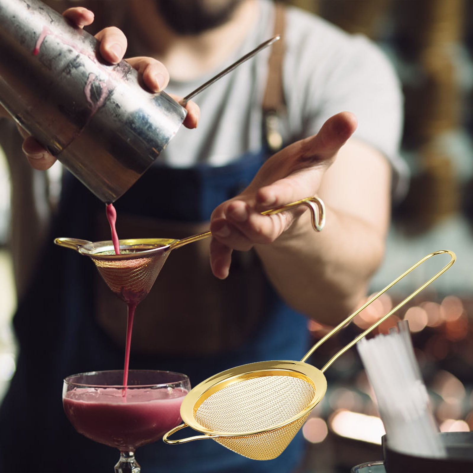 Zainafacai Kitchen Gadgets Cocktail Strainer Stainless Steel Rods Tool ...