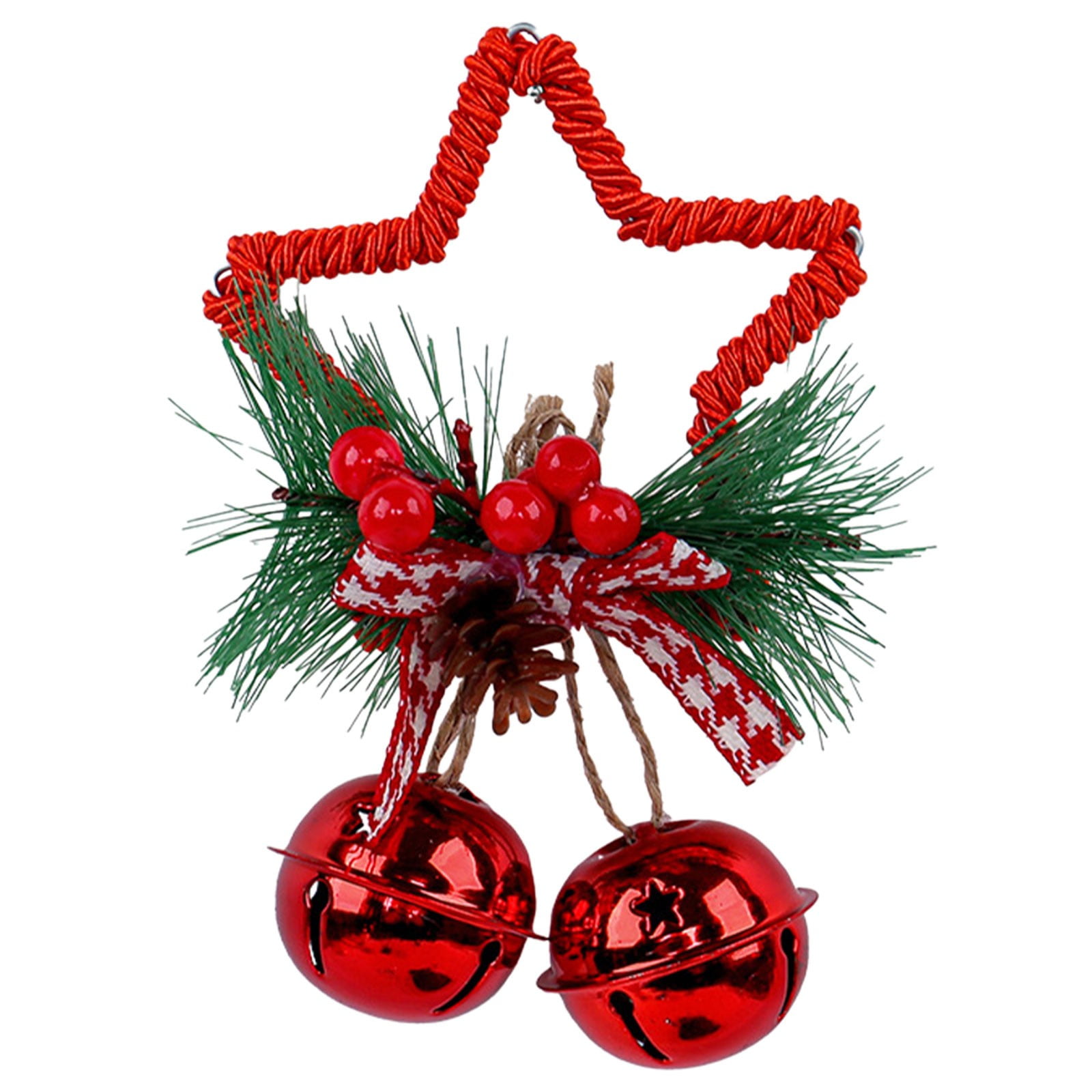 Zainafacai Red Christmas Decorations Christmas Star Bell Ornament Set ...