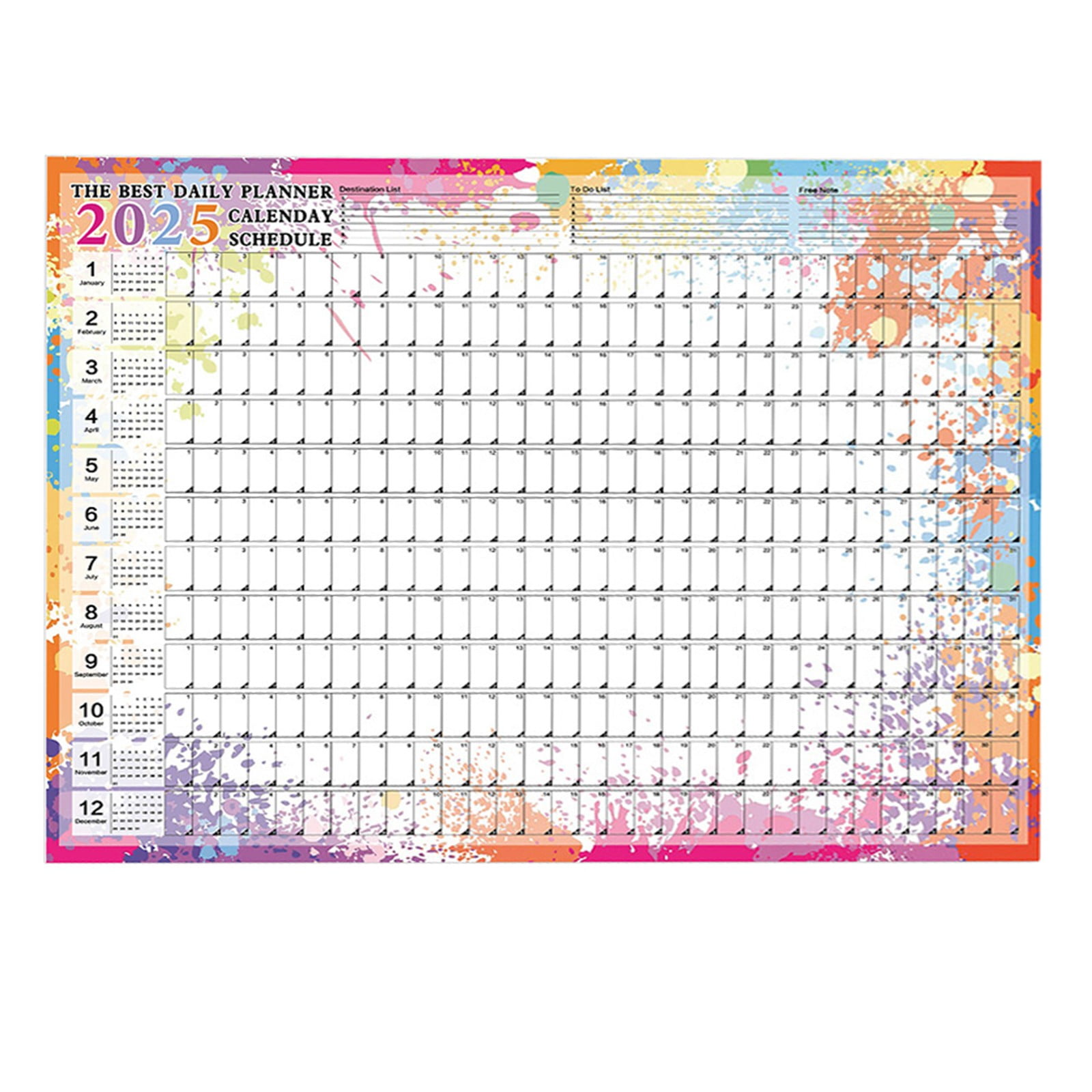 Zainafacai Year Planner 2025 Wall Calendar (7.32*10.3In) Wall Planner ...
