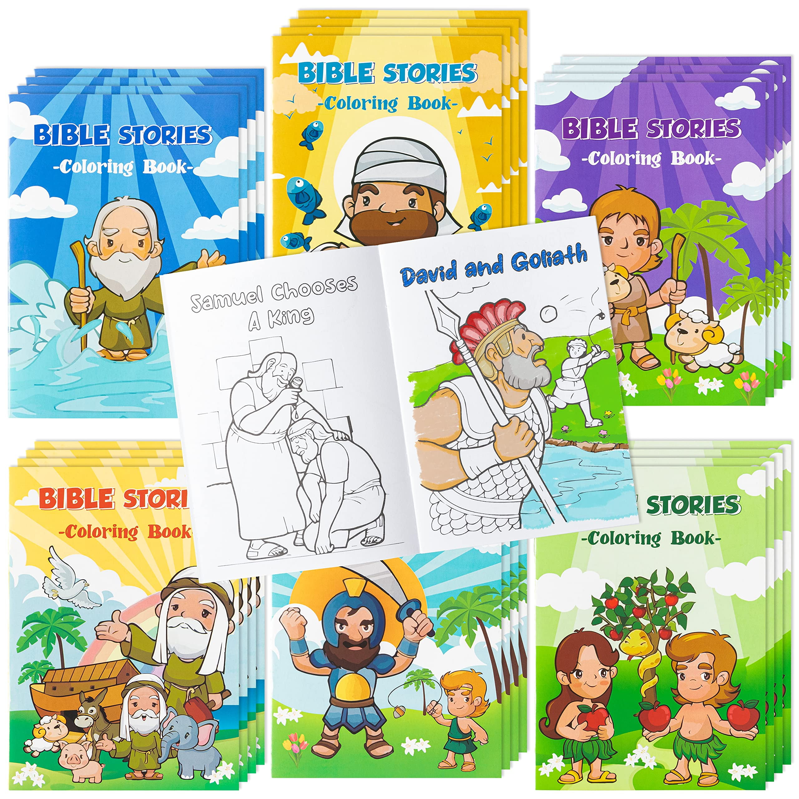 Zainpe 24Pcs Christian Bible Stories Coloring Books for Bible Study ...