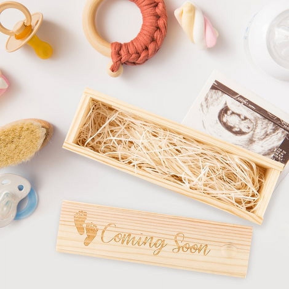 Haooryx Wooden Pregnancy Test Keepsake Box, Pine Wood Decorative Box ...