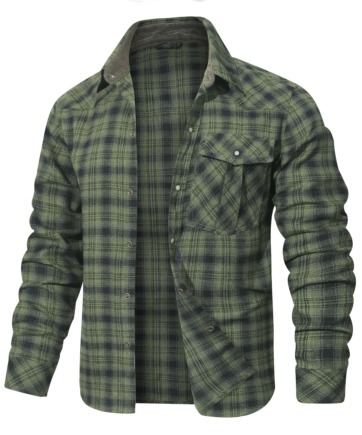 Zaitun Men's Plaid Button Down Shirt - Long Sleeve Casual with Chest ...