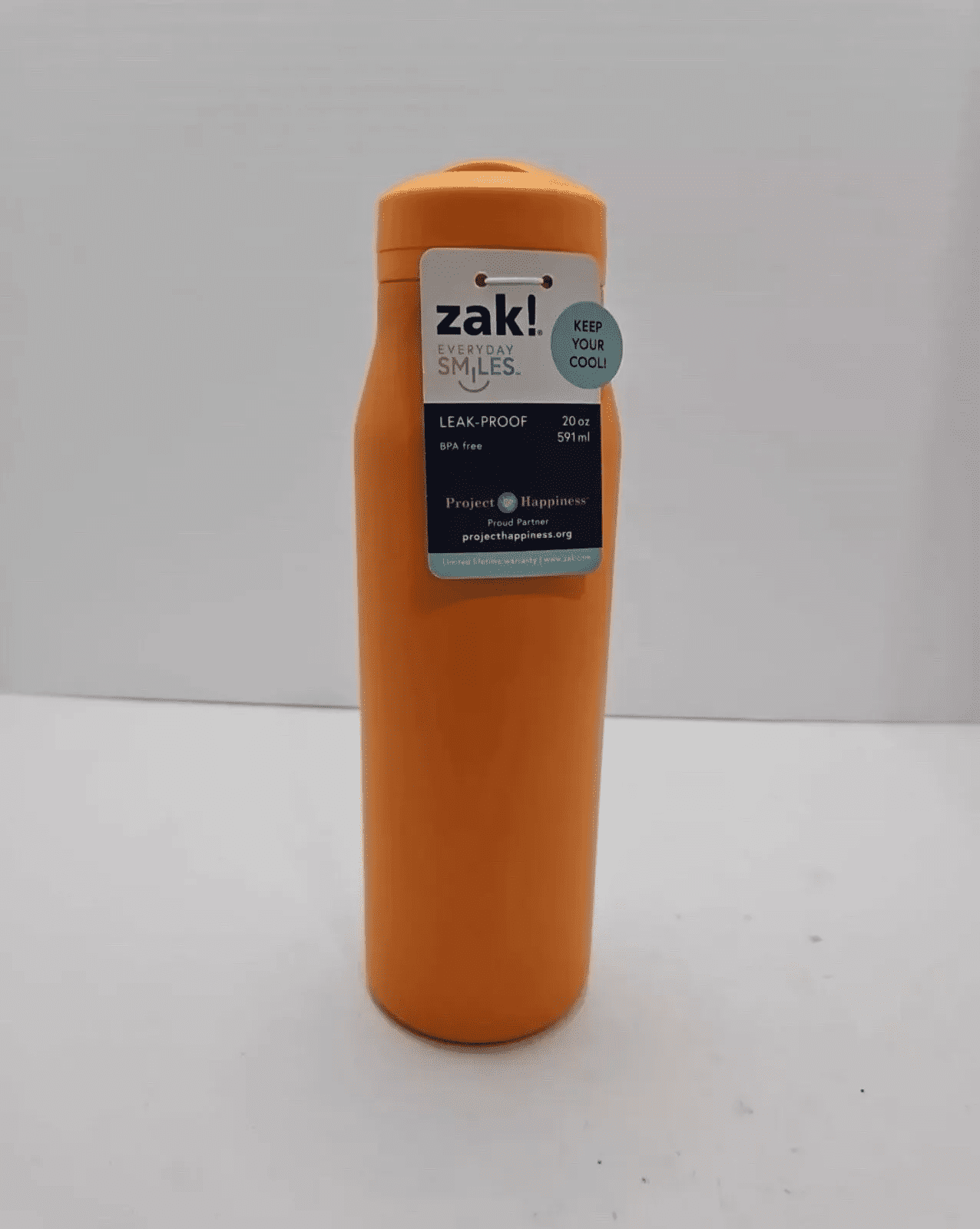 Zak! 20 oz Orange Water Bottle - Insulated Stainless Steel - 20oz ...