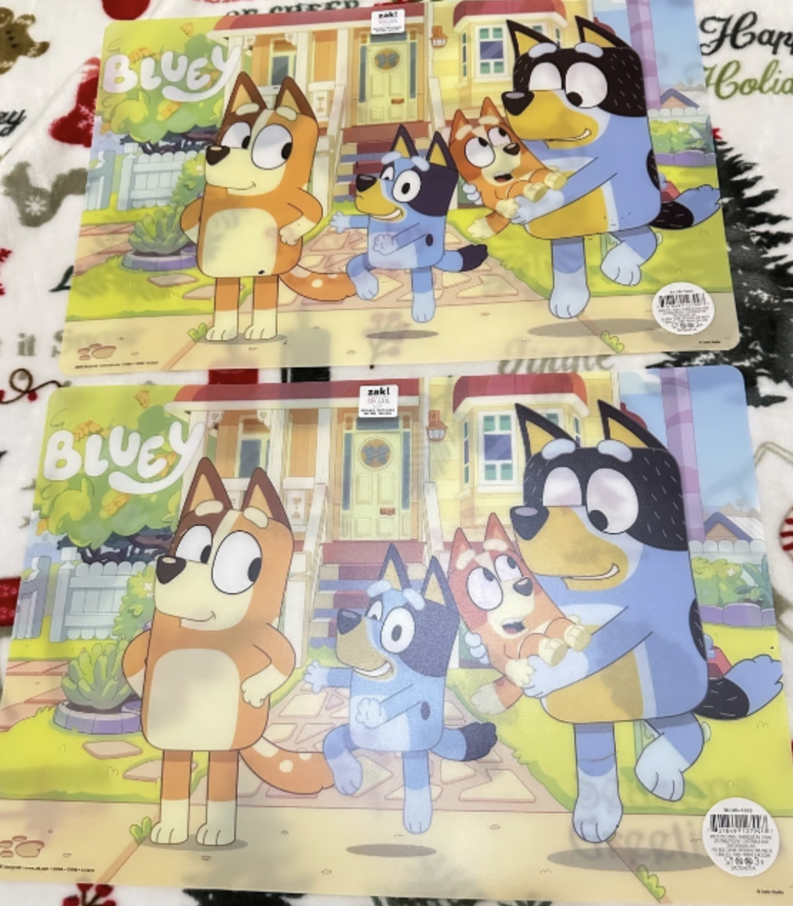 Zak Designe Bluey Kids Reusable BPA Free Plastic Placemat , Bandit ...