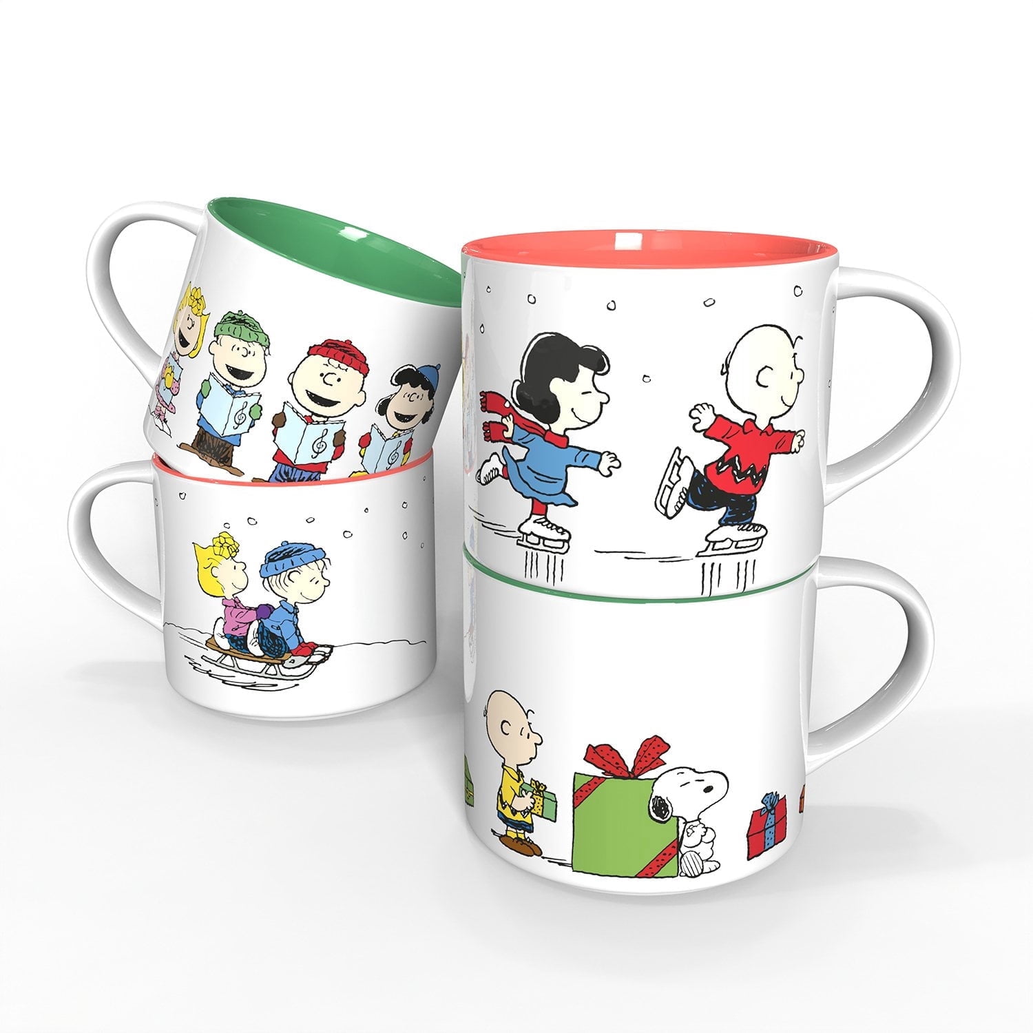 Zak Designs 15oz 4pk Ceramic Holiday Mugs in Gift Box - Peanuts ...