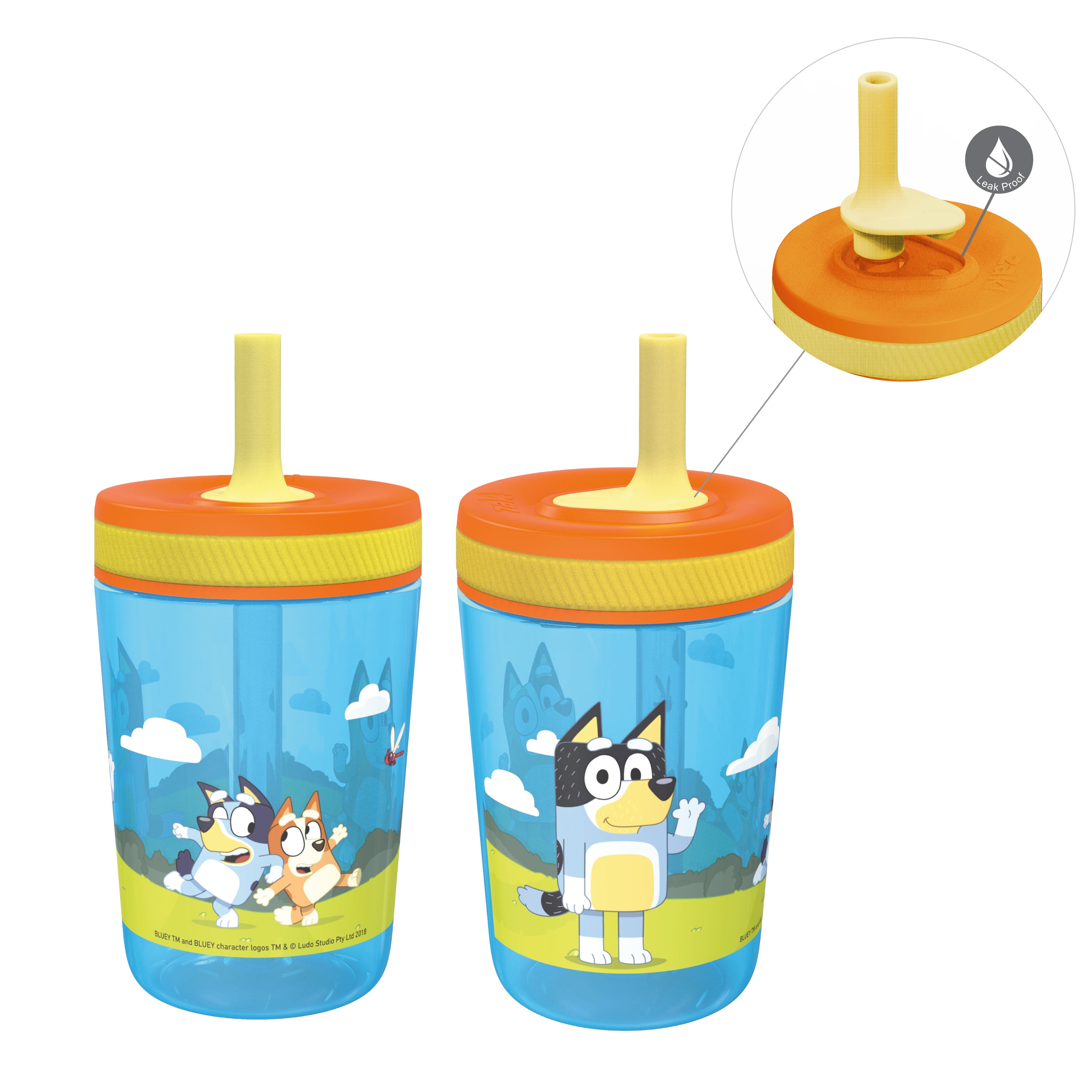 Zak Designs 15oz Bluey Kelso Travel Straw Tumbler Plastic and Silicone ...