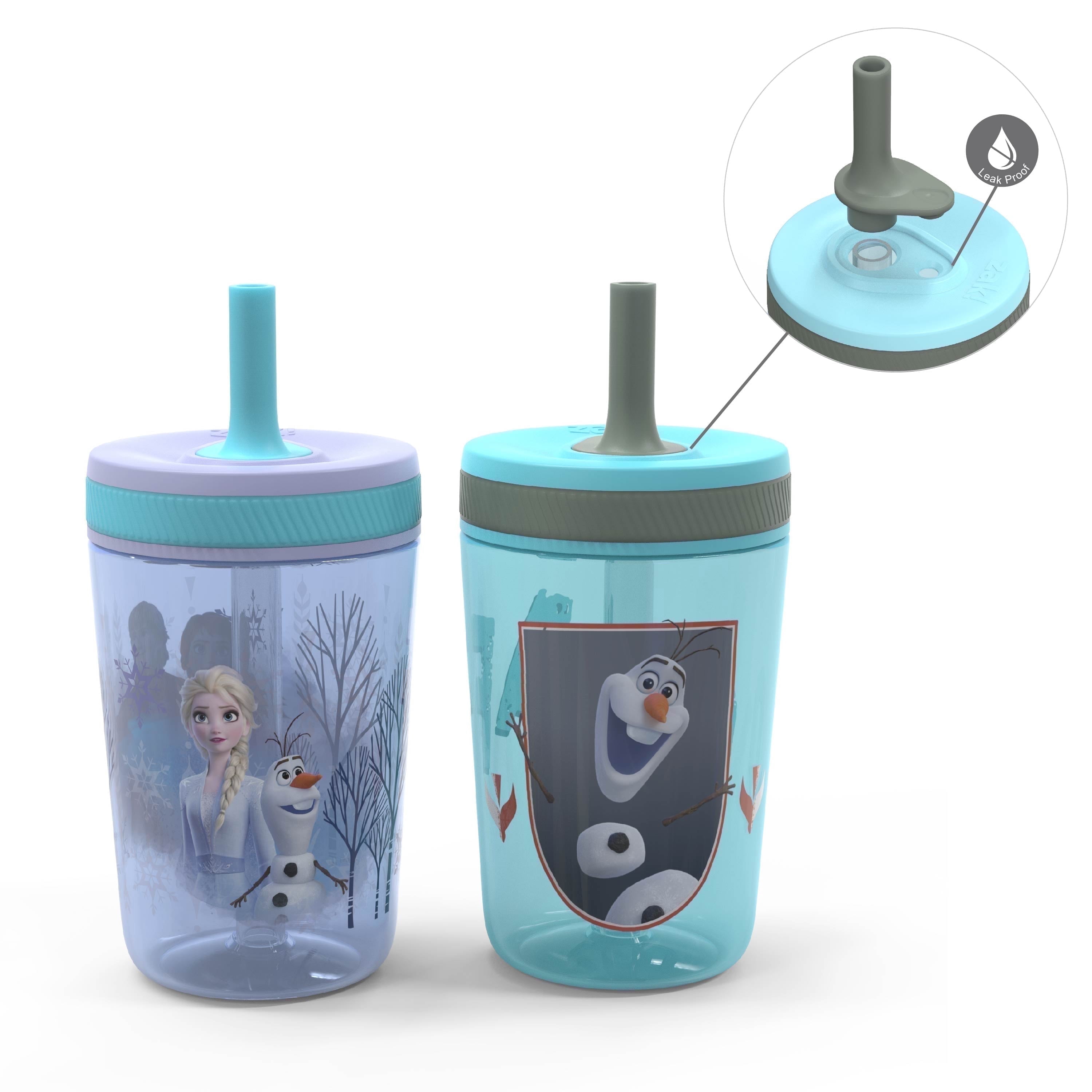 Zak Designs 15oz Disney Frozen II Olaf Travel Tumbler Set with Reusable ...