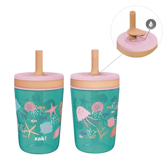 Zak Designs 15oz Leak-Proof BPA-Free Children's Straw Lid Tumbler Set ...