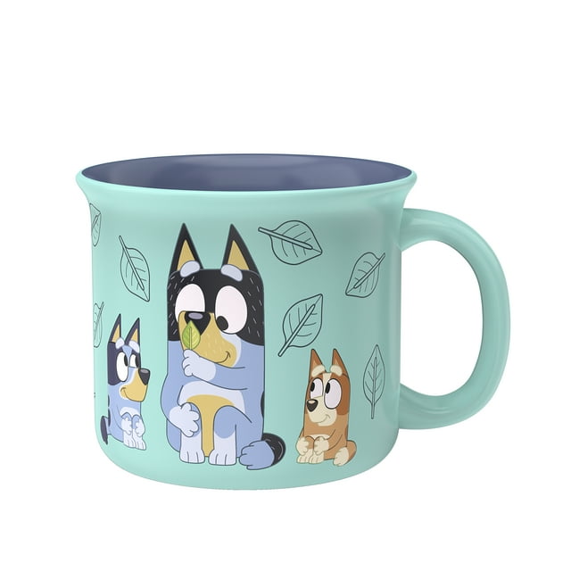 Zak Designs 16oz Bluey Camper Ceramic Mug with Handle, Blue - Walmart.com