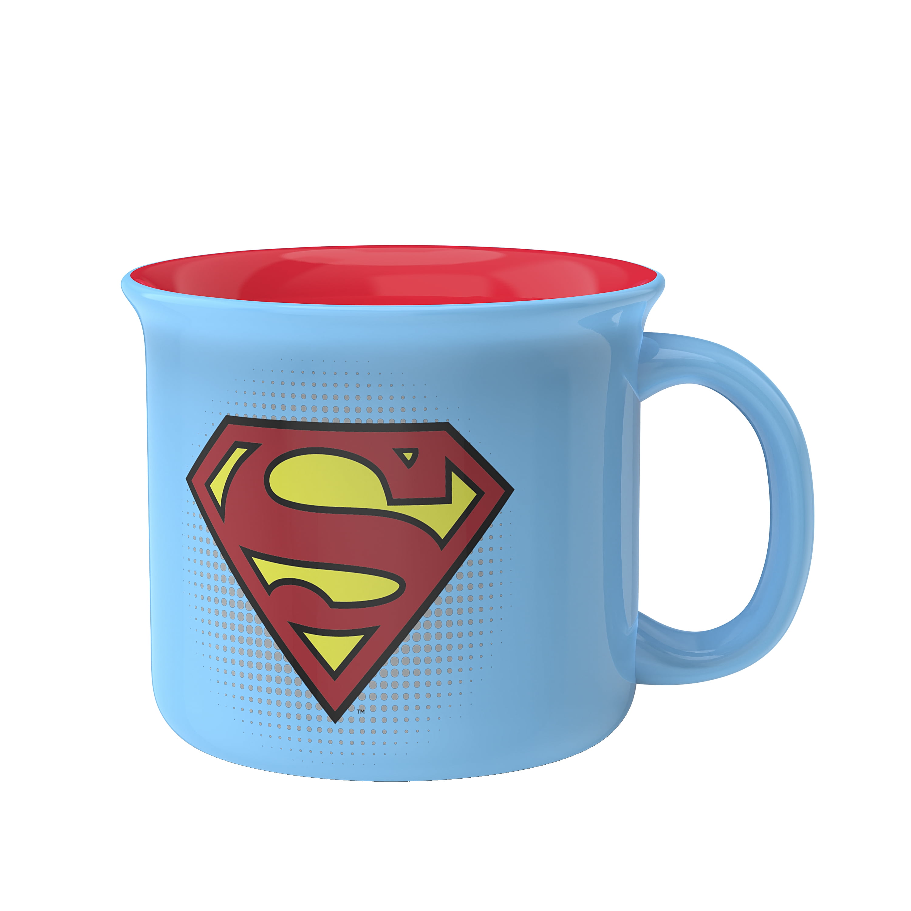 Zak Designs 16oz Superman Camper Ceramic Mug with Handle, Blue ...