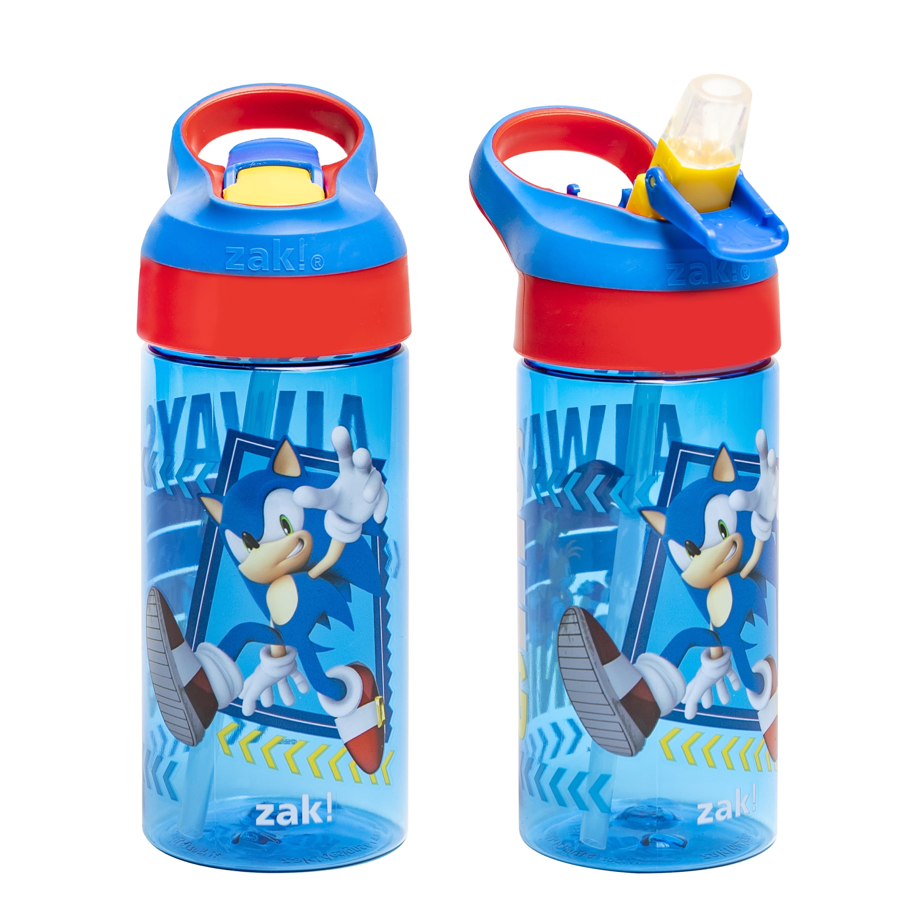 Zak Designs Sonic 17.5oz Kids Water Bottle, Durable, Leak-Proof, Travel-Friendly, Pack of 2 ...