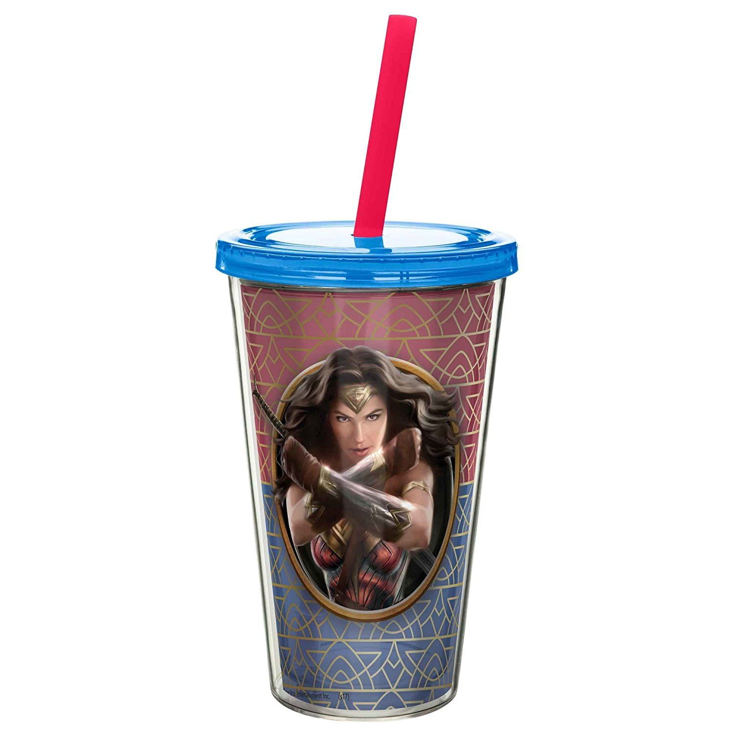 Zak! Designs 17 Ounce Wonder Woman Movie Double Walled Straw Tumbler ...