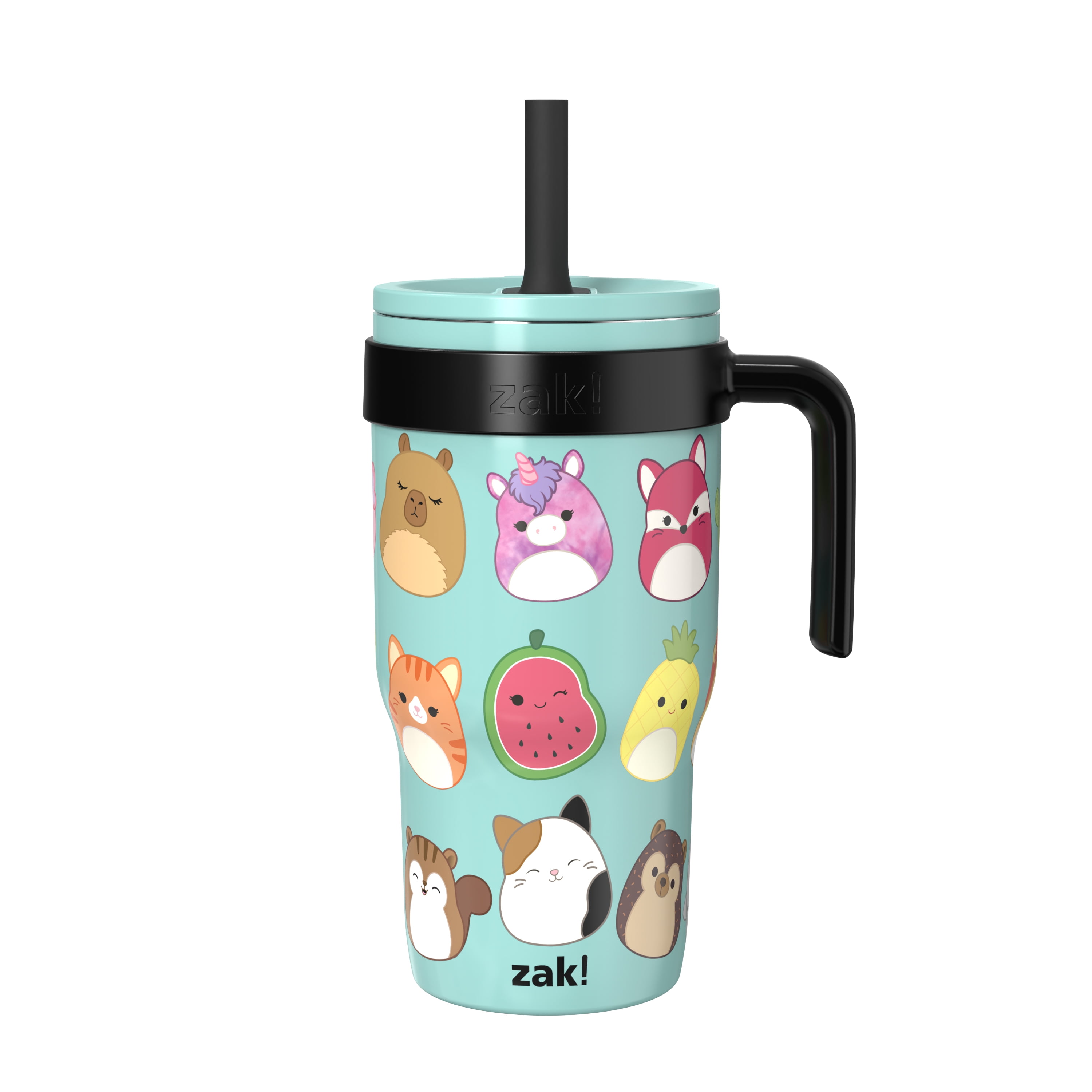 Zak Designs 18oz Squishmallows Kids Straw Handle Gray Tumbler ...