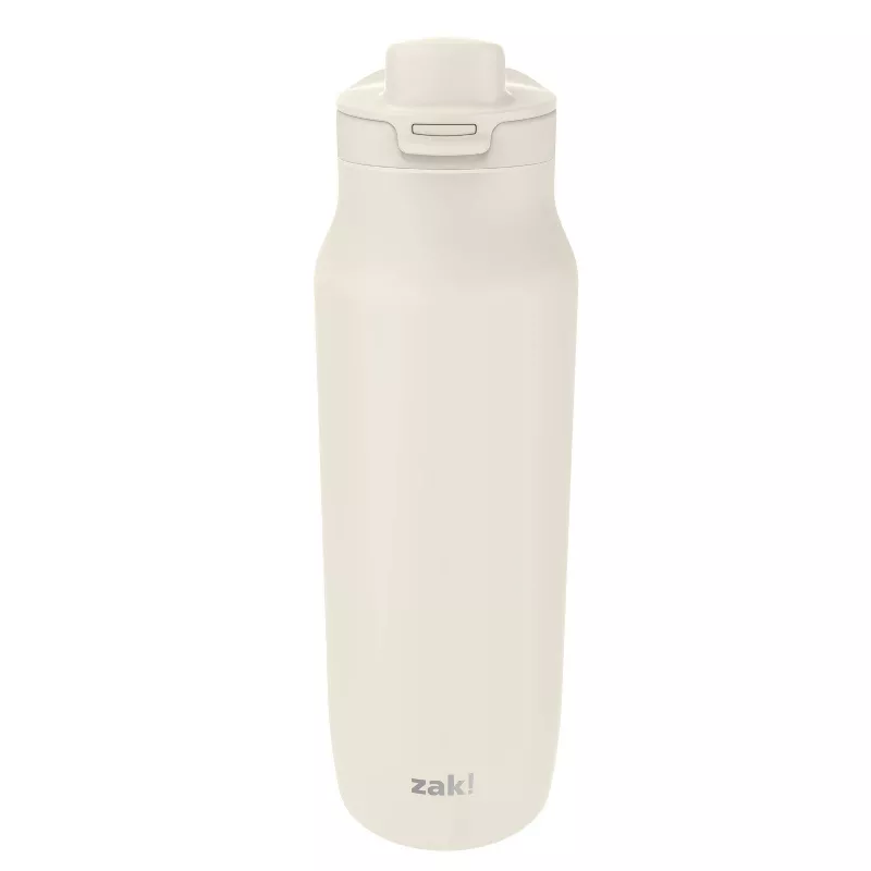 Zak Designs 24oz Stainless Steel Manual Chug Water Bottle Cream ...