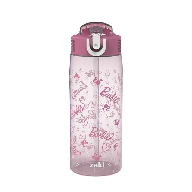 Zak Designs 25oz Barbie Kids Straw Water Bottle, Durable Plastic Park ...