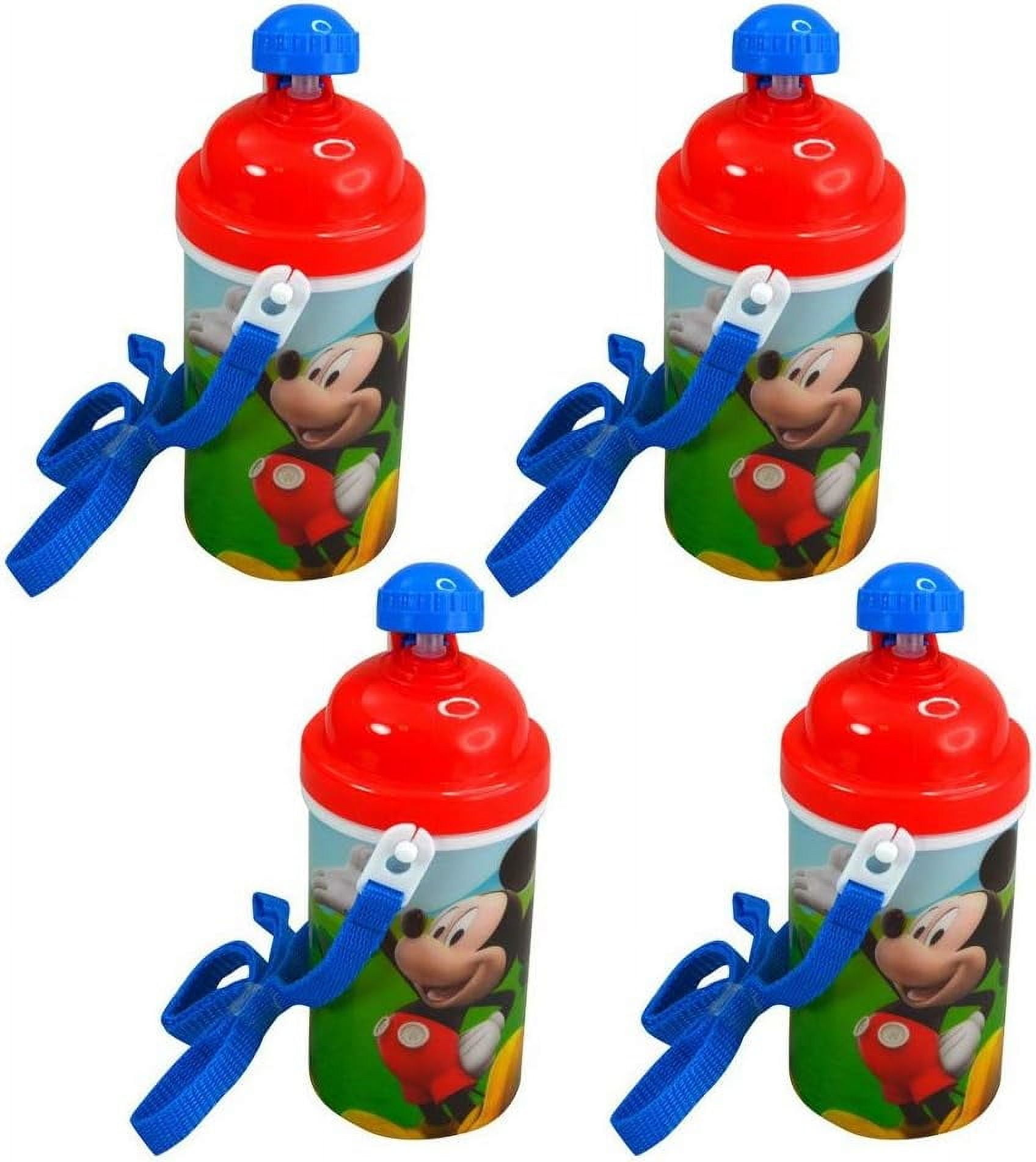 Zak Designs [4-Pack] Disney Mickey Mouse Kids 12oz Pop-up Lid Canteen ...