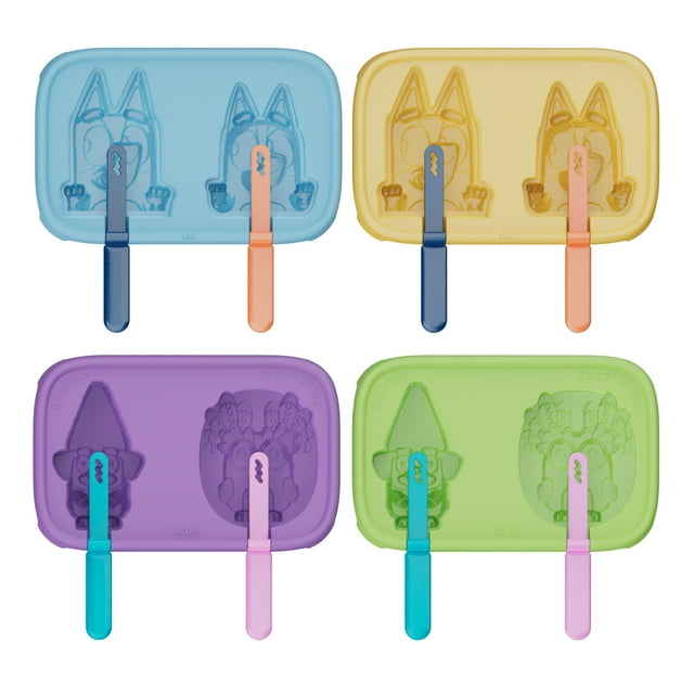 Zak Designs 8 Ice Pop Bluey 4 Pack Stackable Ice Pop Trays, Kids Summer ...
