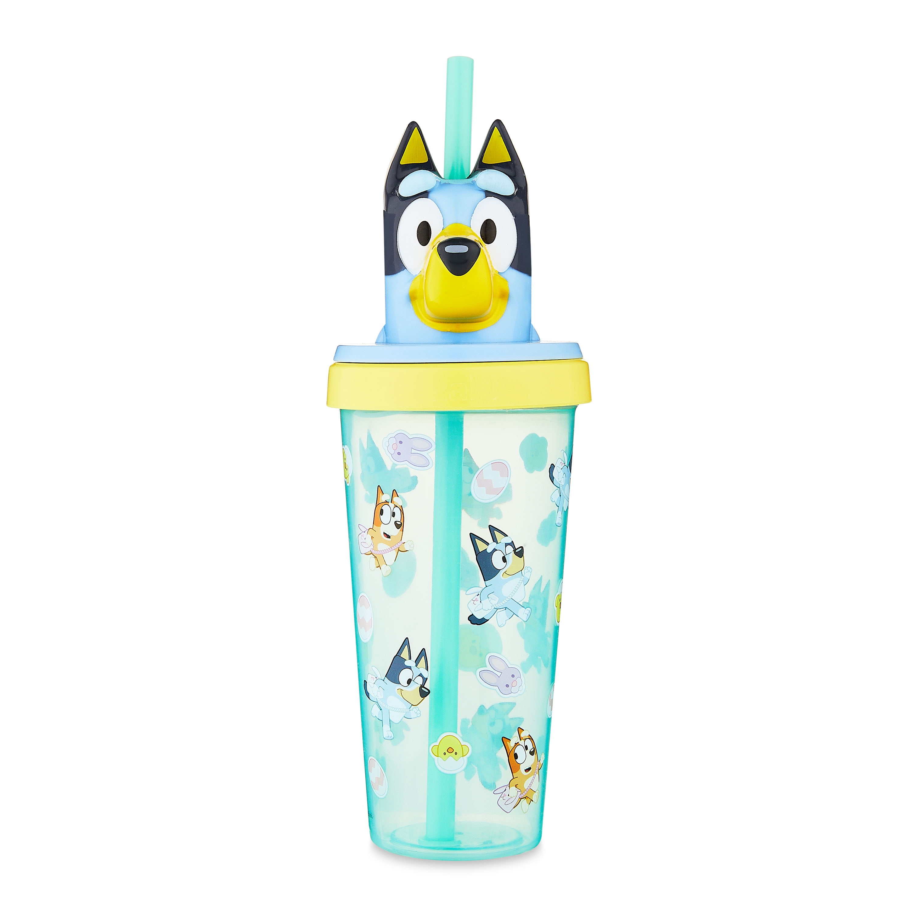 Zak Designs 18oz Plastic Kids Tumbler with Lid & Straw, Bluey Character ...
