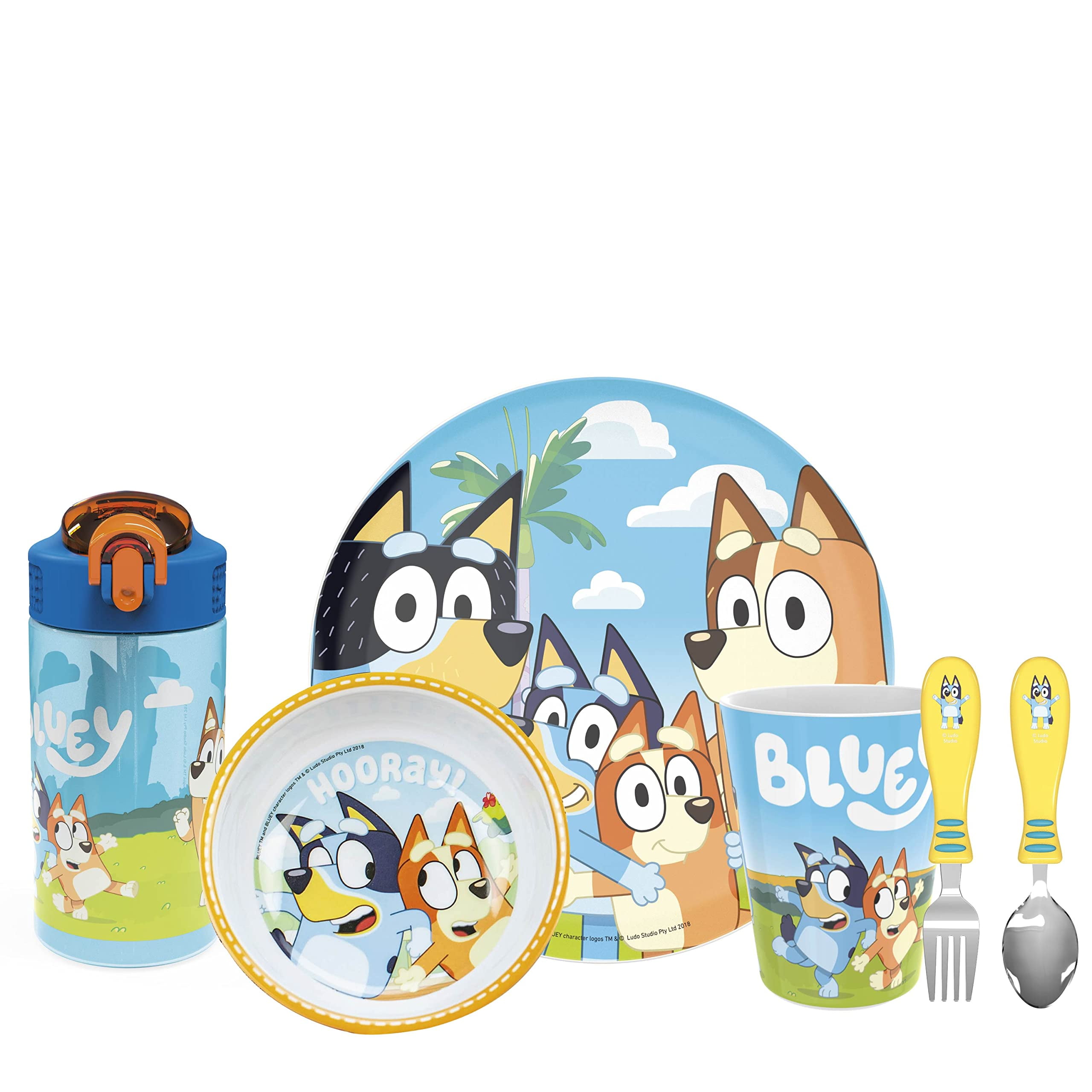 Zak Designs Bluey Kids Dinnerware Set Includes Plate, Bowl, Tumbler ...